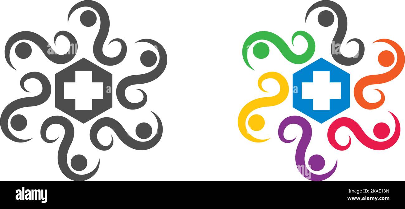 A colorful vector illustration of community care icon Stock Vector ...