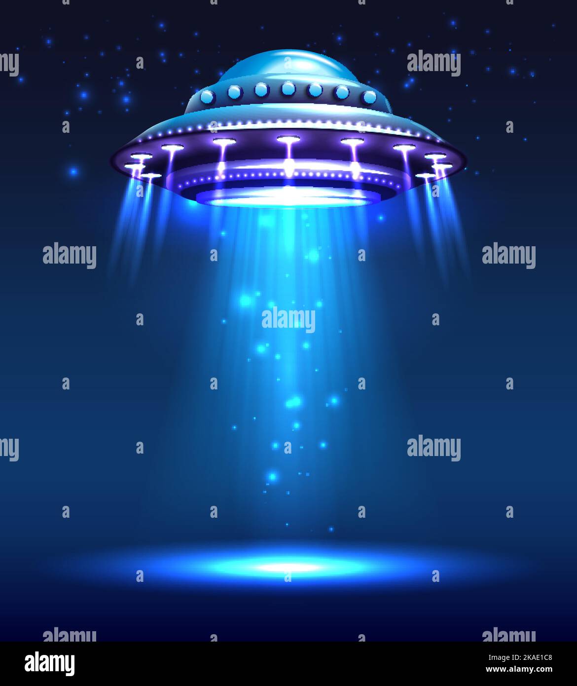 Alien ufo background with outer space symbols realistic vector ...