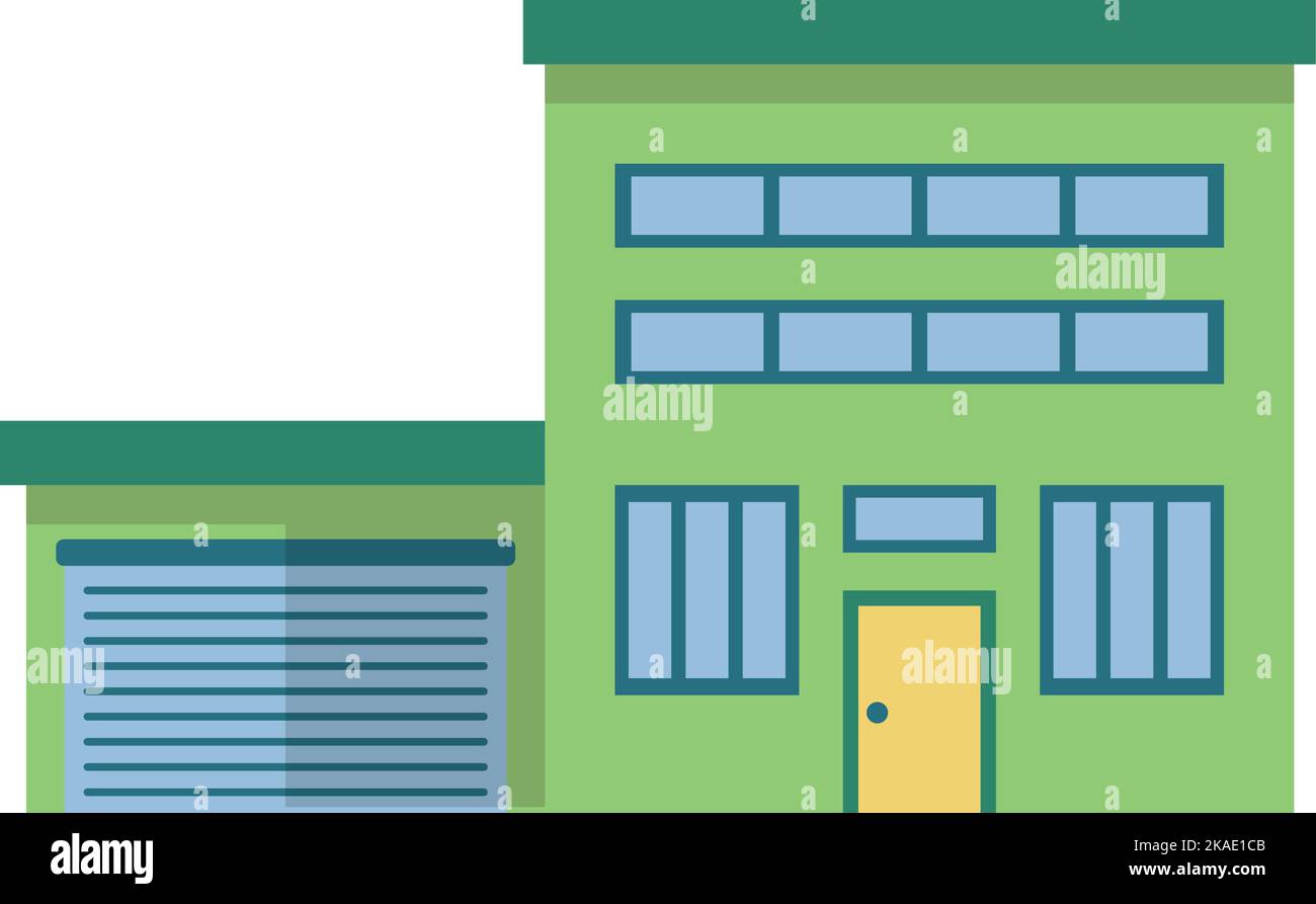 Modern house with garage. Urban building front facade Stock Vector ...