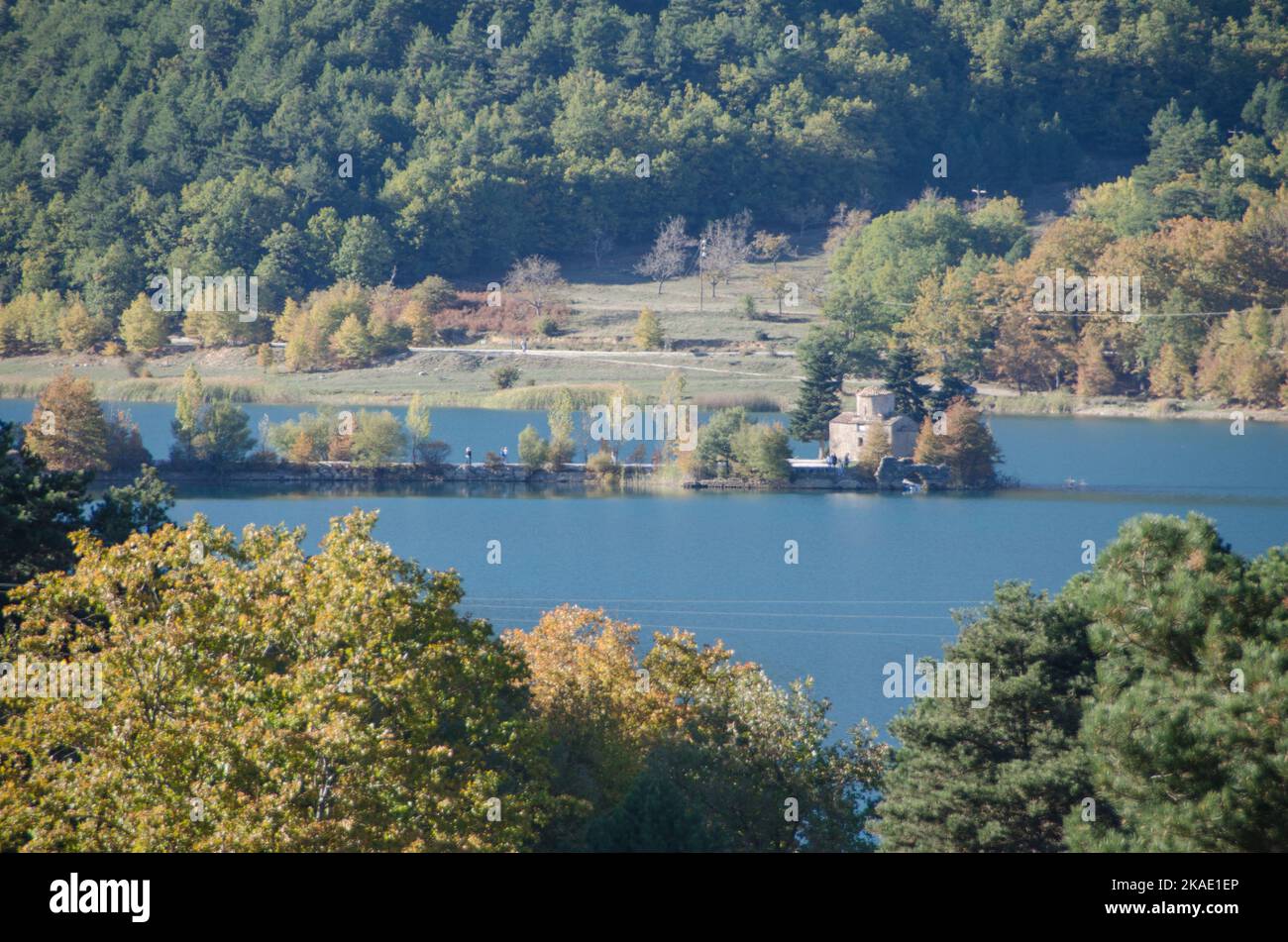 Lake Doxa is an artificial lake at an altitude of 900 meters, located ...
