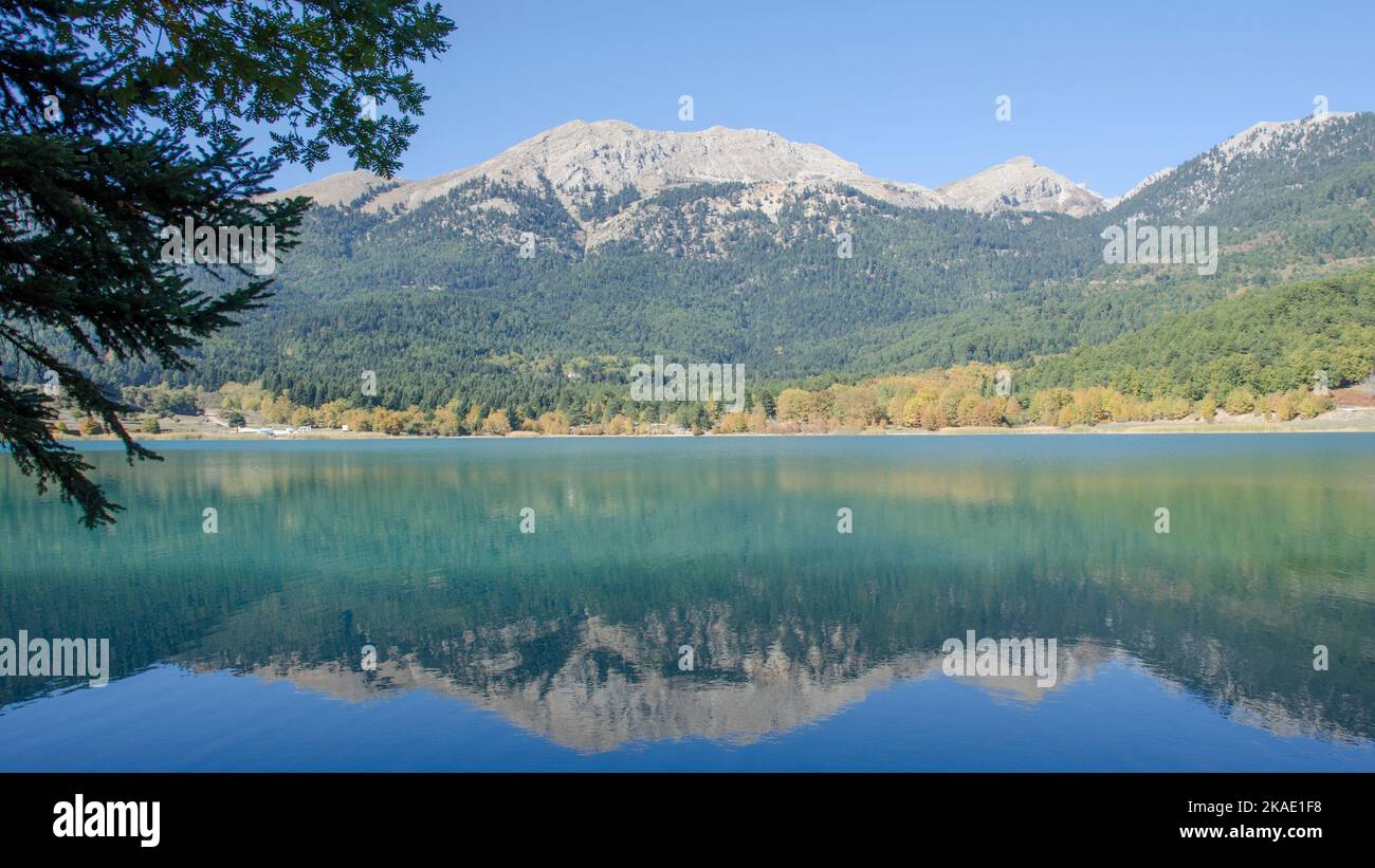 Lake Doxa is an artificial lake at an altitude of 900 meters, located ...