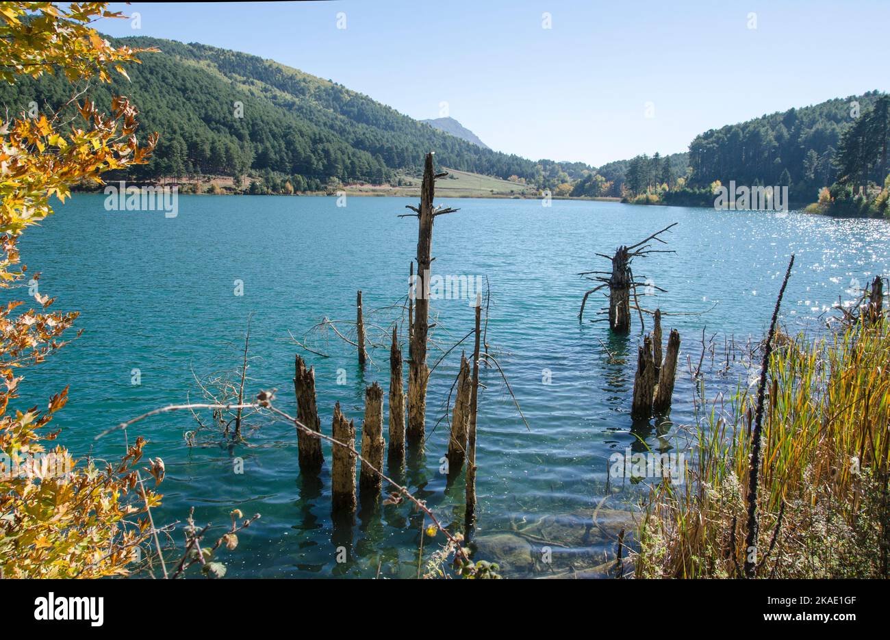 Lake Doxa is an artificial lake at an altitude of 900 meters, located ...