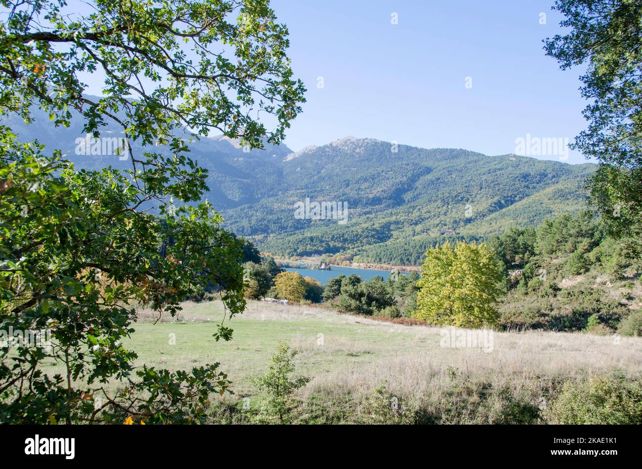 Lake Doxa is an artificial lake at an altitude of 900 meters, located ...