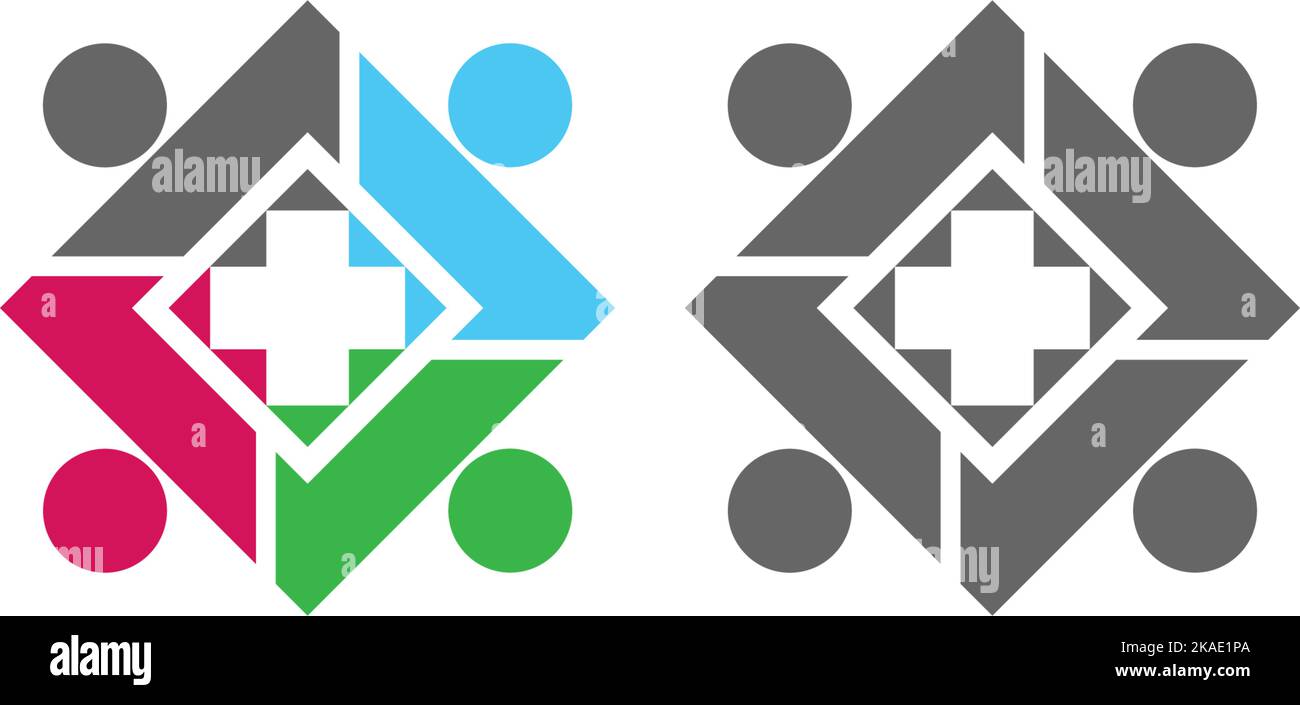 A graphic sign illustration of a clinic logo sign in bright and ...