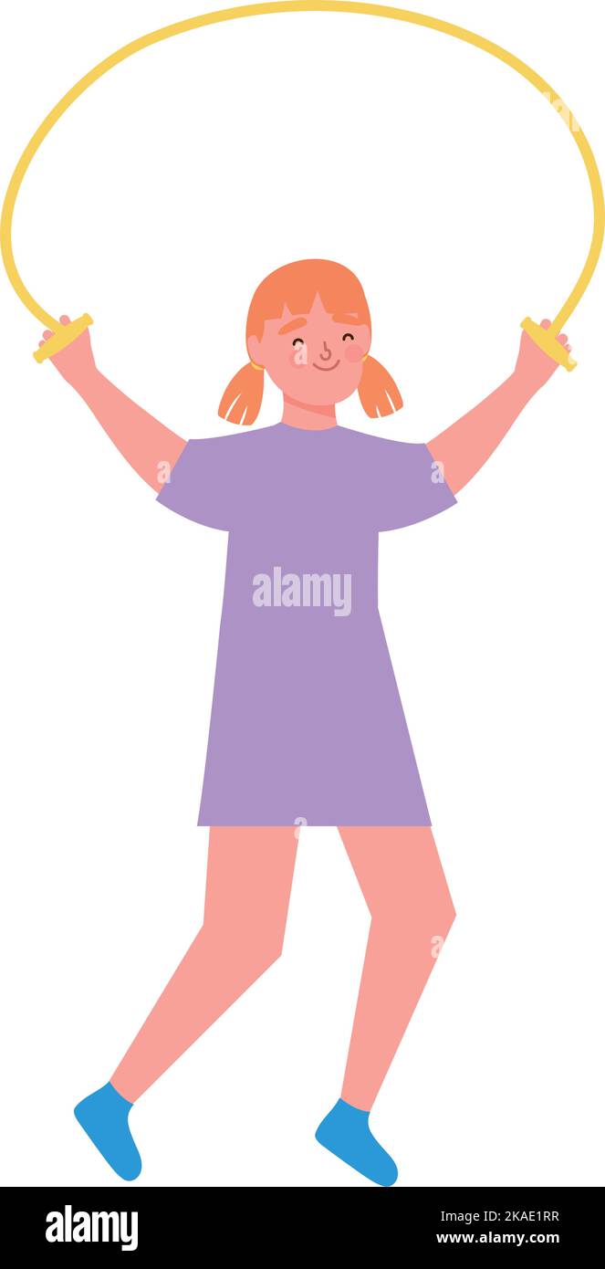 girl jumping rope Stock Vector Image & Art - Alamy