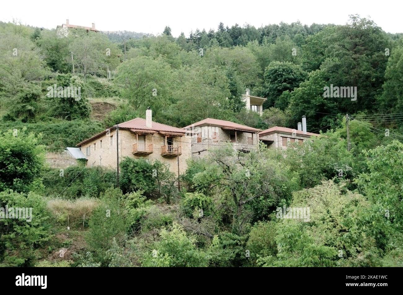houses in Zarouhla village. Acahia, Greece. Greek landscapes Stock ...