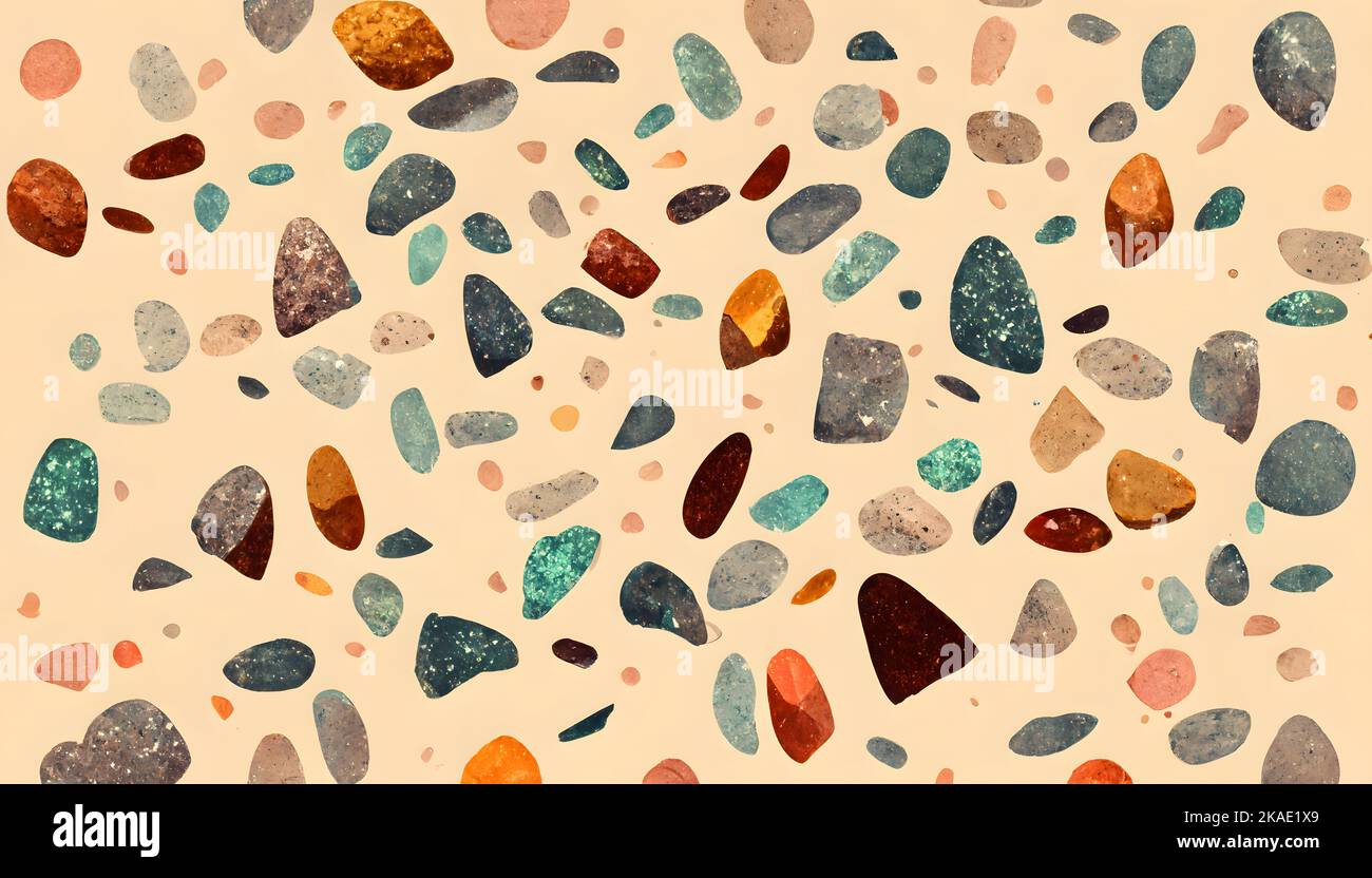 A digital render of a background with minerals, rocks, and stones for ...