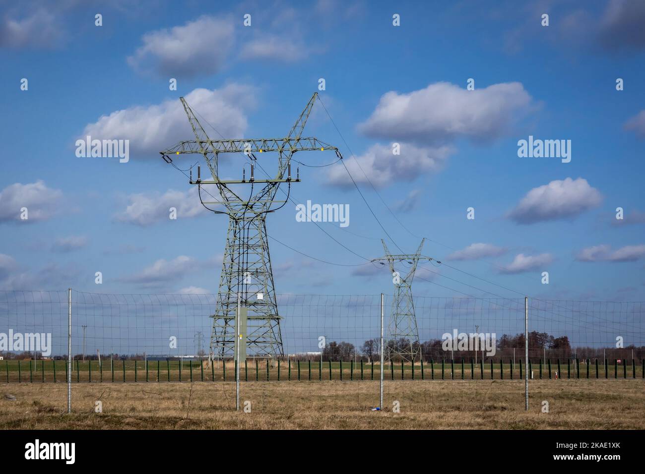 Poland high voltage power line hi-res stock photography and images - Alamy