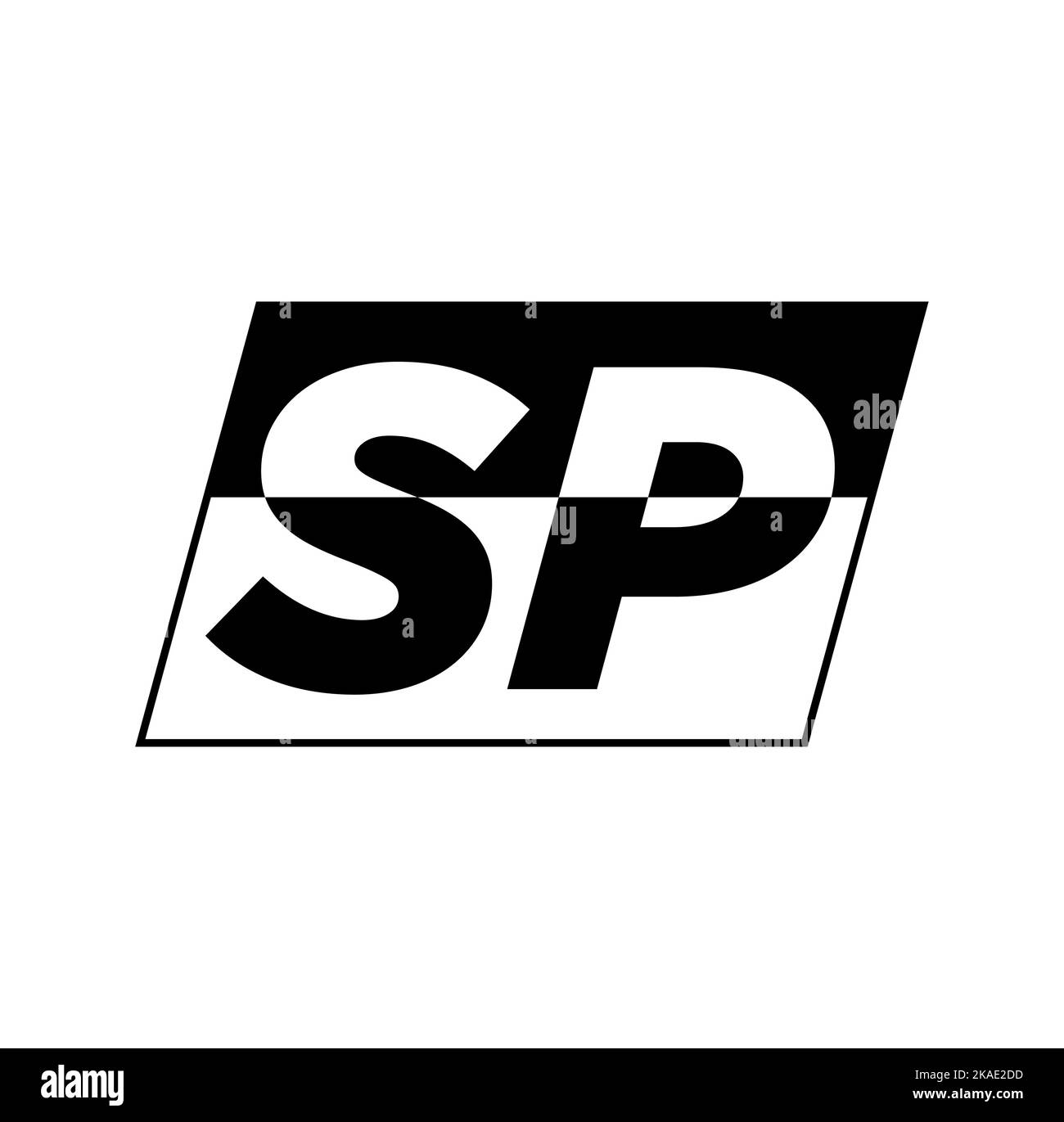 A Vector Illustration Of A Monogram Of The Initial Letters Of The Sp Company Name Stock Vector