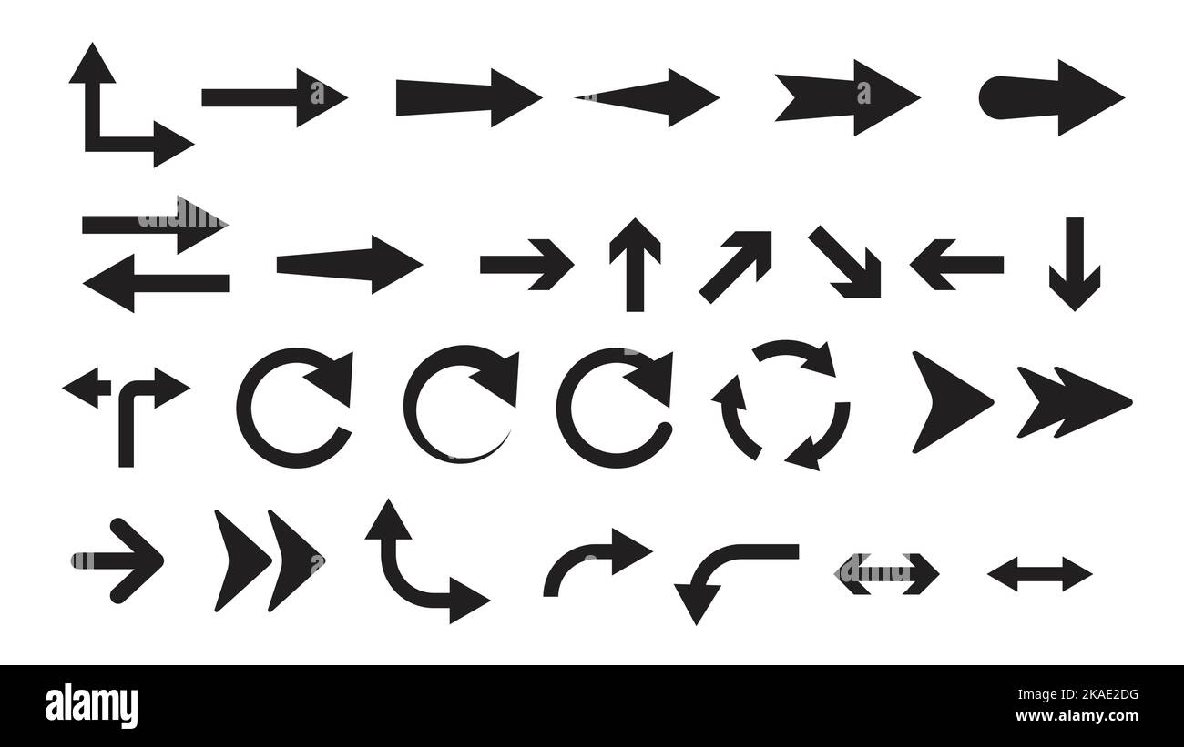 Arrows big black set icons. Arrow icon. Arrow vector collection. Arrow ...