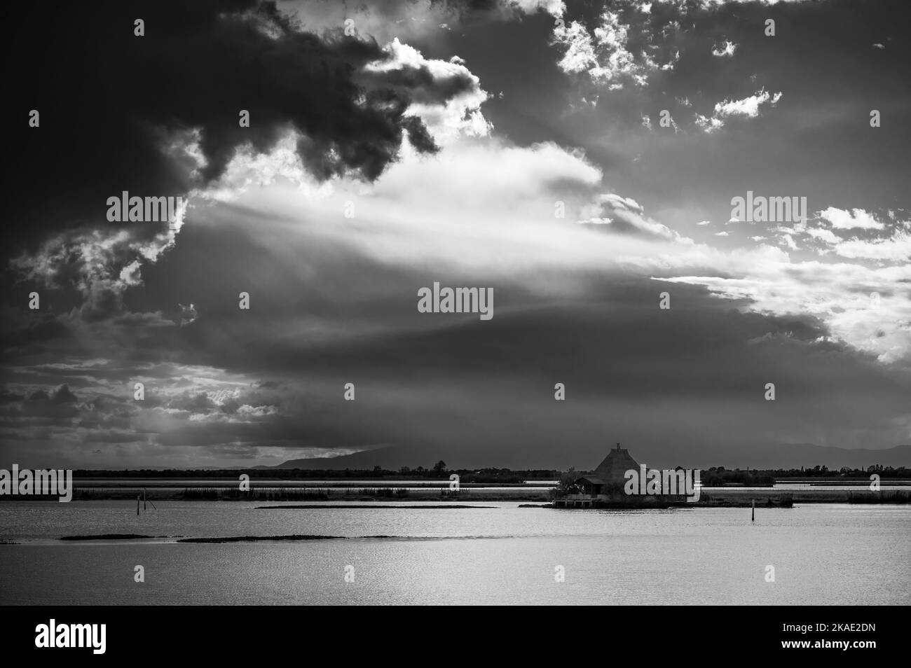 Sunny seascape marine lagoon beach Black and White Stock Photos ...