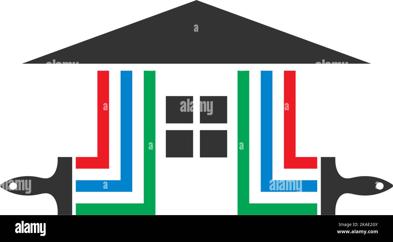 A vector illustration of a house paint logo icon Stock Vector Image ...