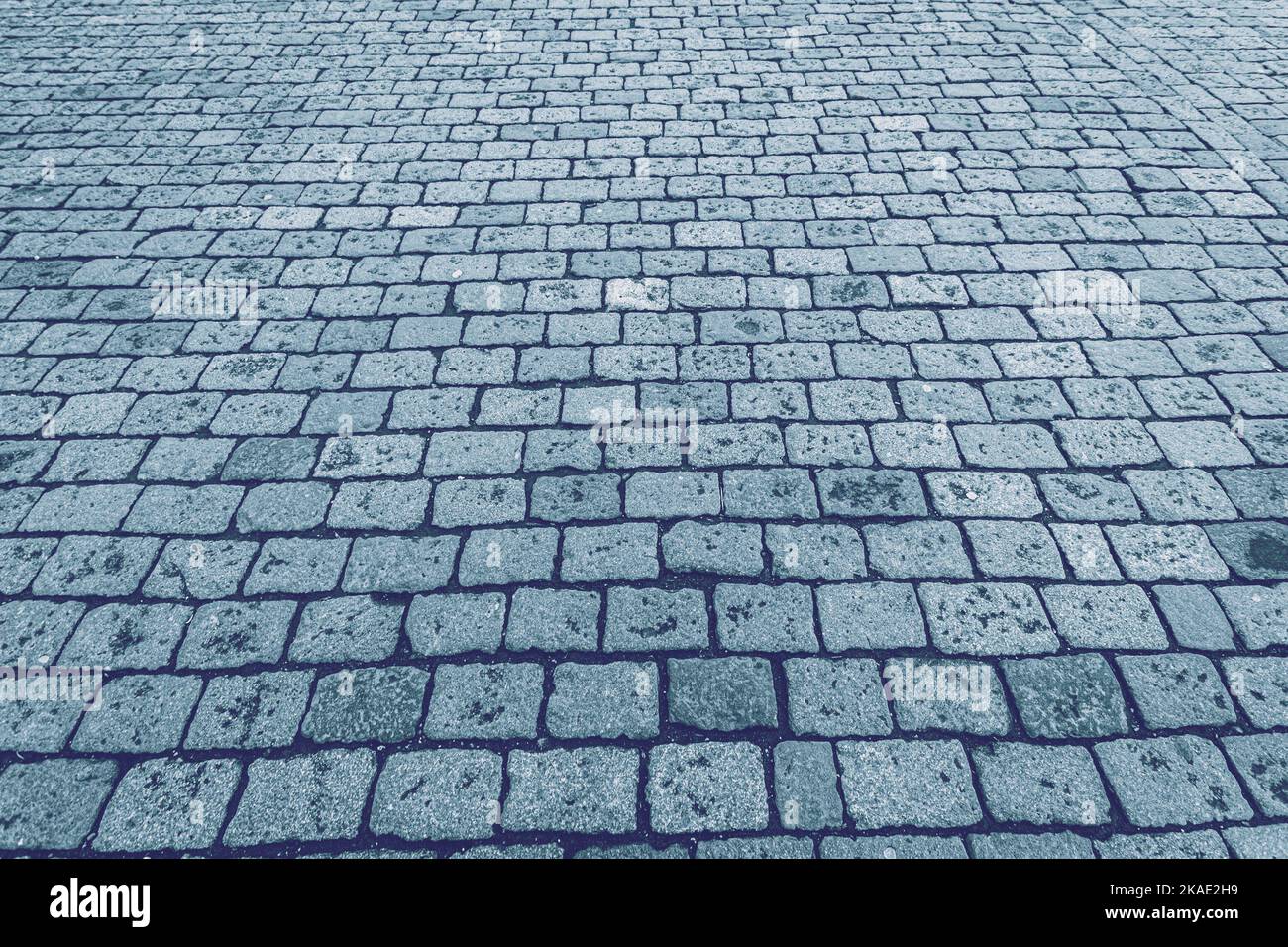 Top view on paving stone road. Old pavement of granite texture. Street ...