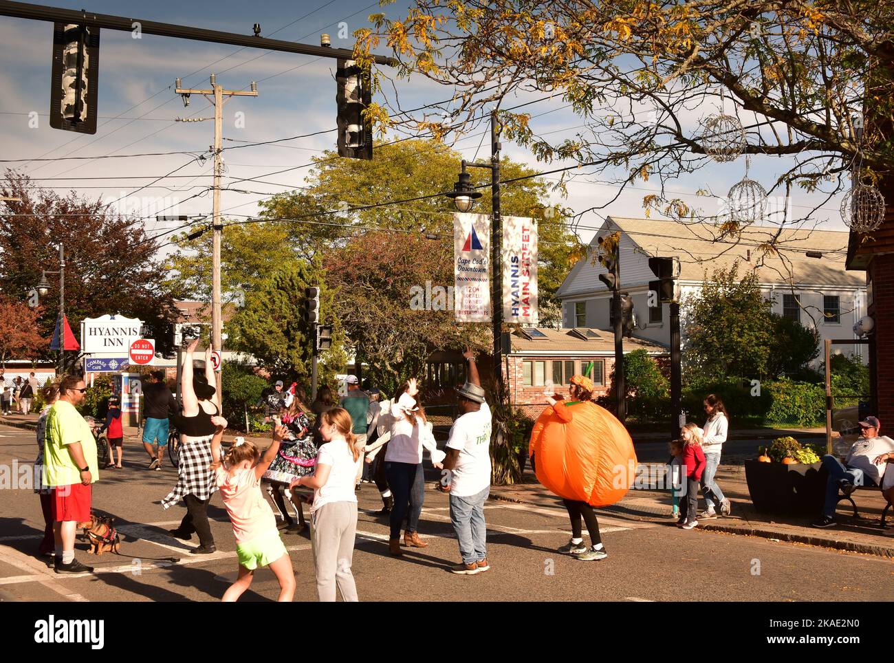 Halloween Celebrations, Main Street, Hyannis, Cape Cod, USA Stock Photo ...