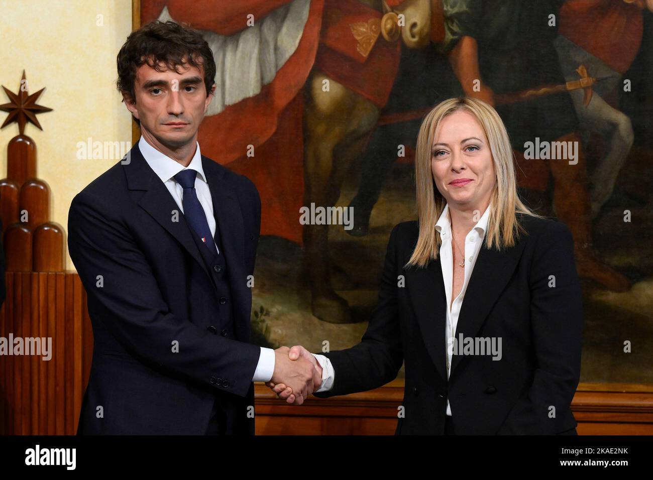 Rome, Italy. 02nd Nov, 2022. Galeazzo Bignami and Giorgia Meloni during ...