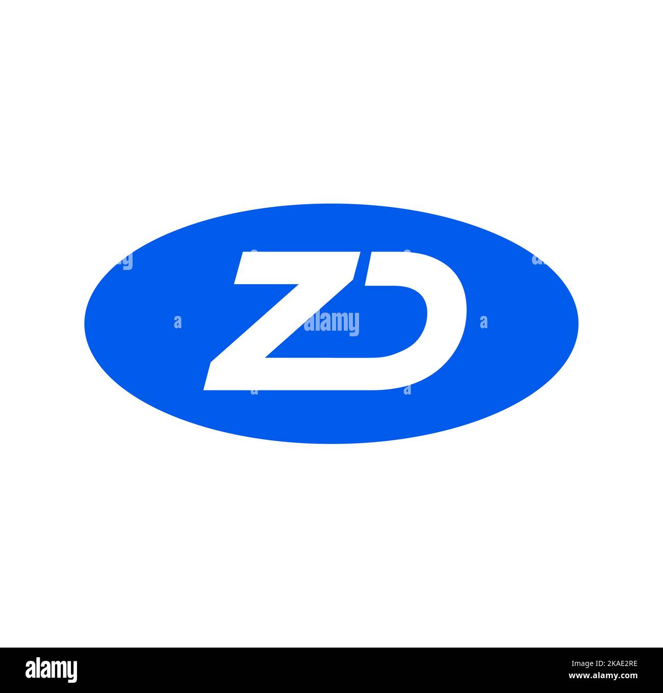 A vector icon of ZD company name initial letters monogram, ZD brand on ...