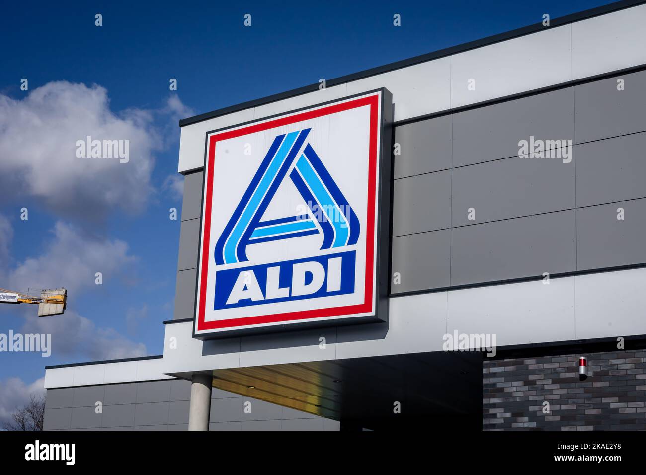 Wroclaw, Poland - February 19, 2022: Aldi food store building with a ...