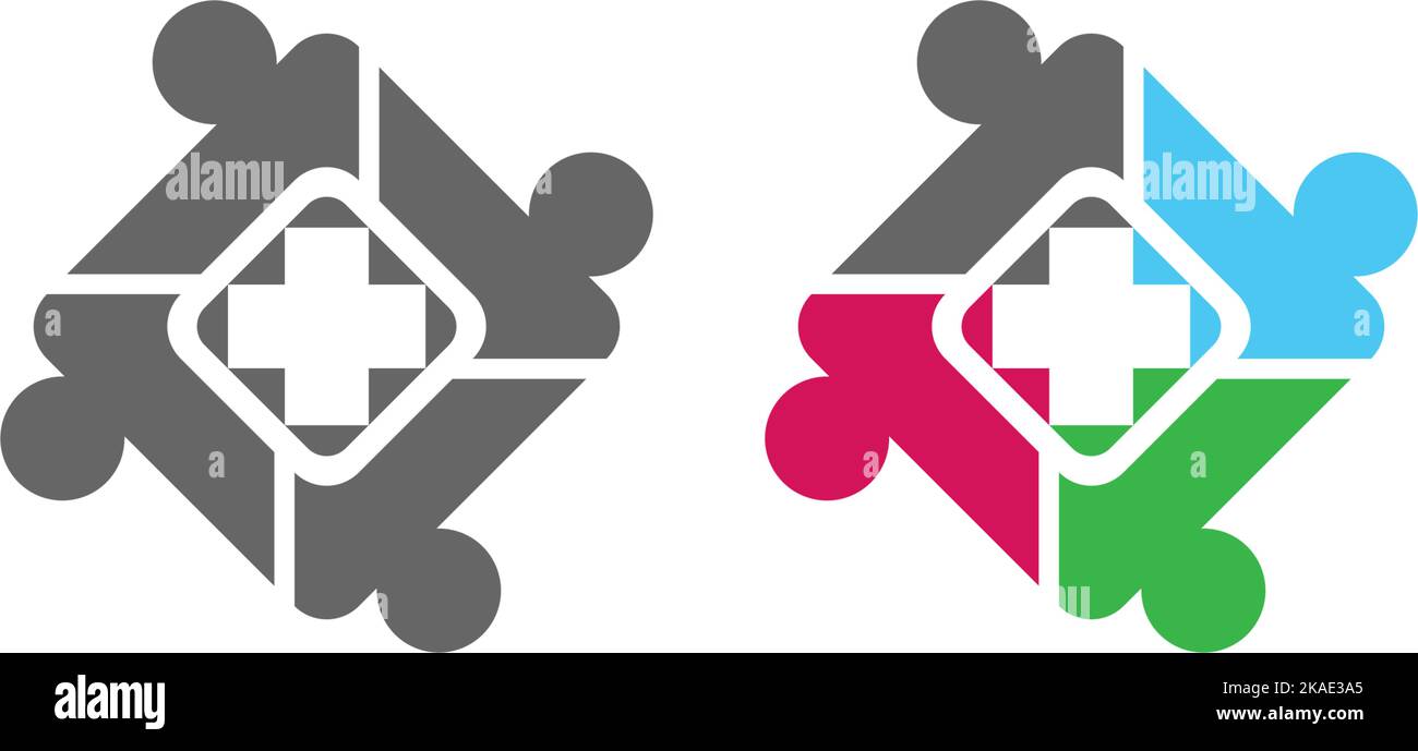 A colorful vector illustration of community care icon Stock Vector ...
