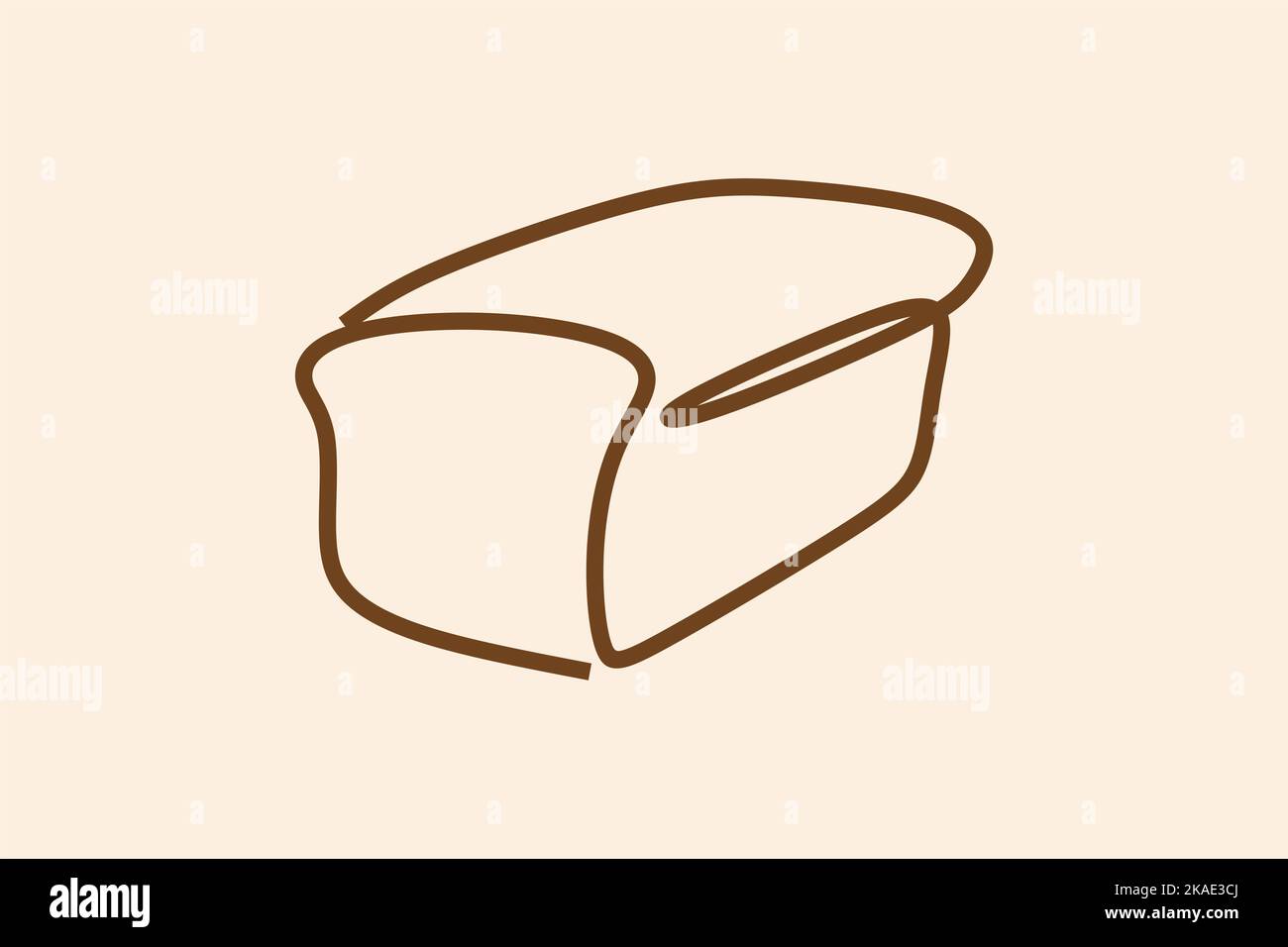 A digital illustration vector of a single line loaf of bread design on ...