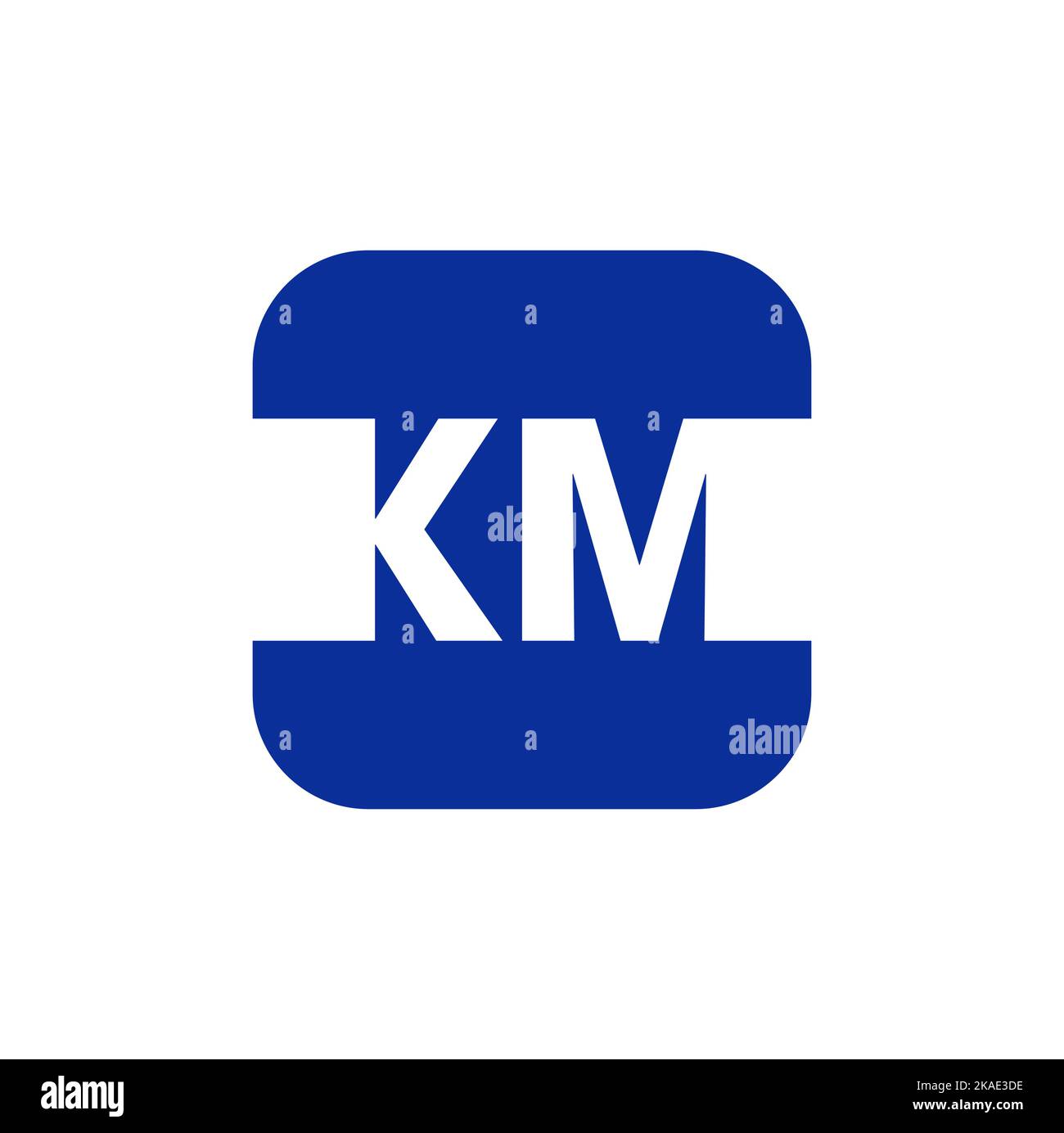 A vector design of KM monogram icon on white and blue background Stock ...