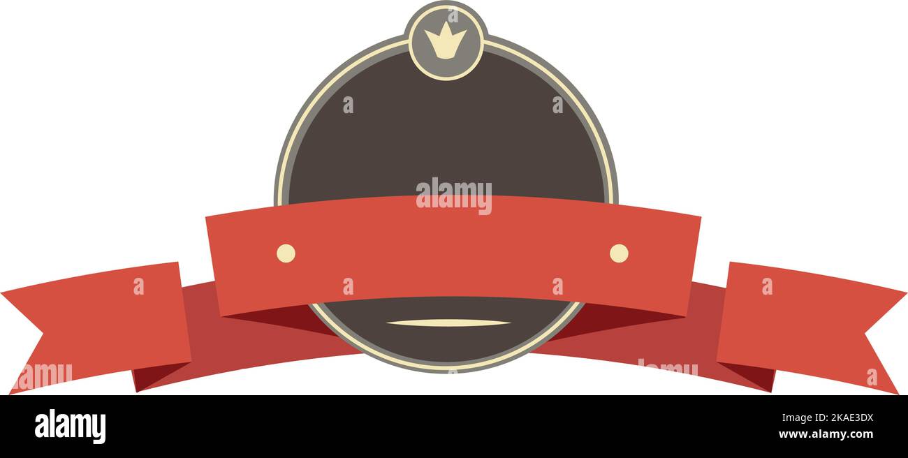 Premium badge. Round vintage label with red ribbon Stock Vector Image ...
