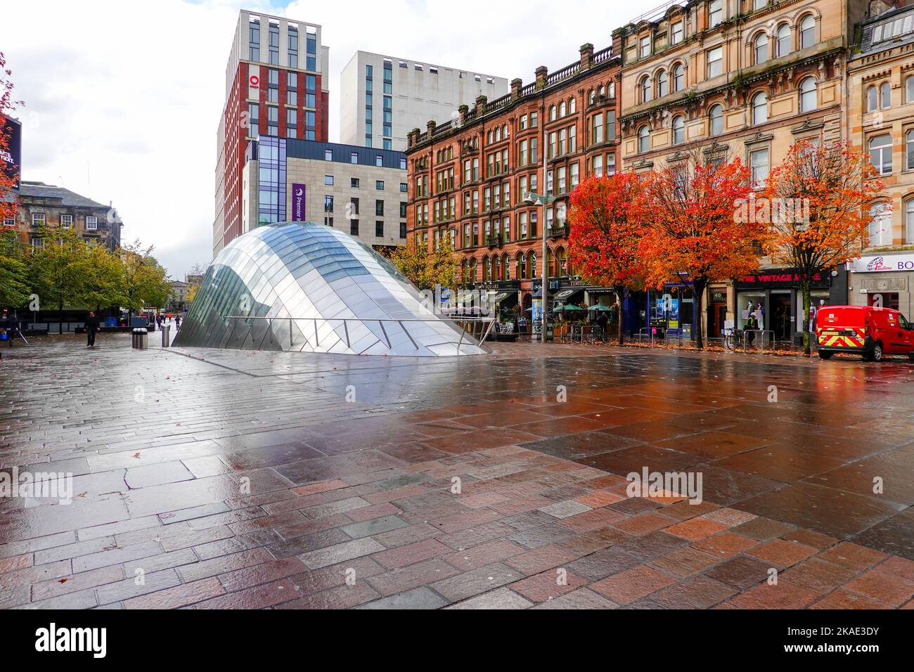 Outside the graceful arch of the Buchanan Street subway entrance on a ...