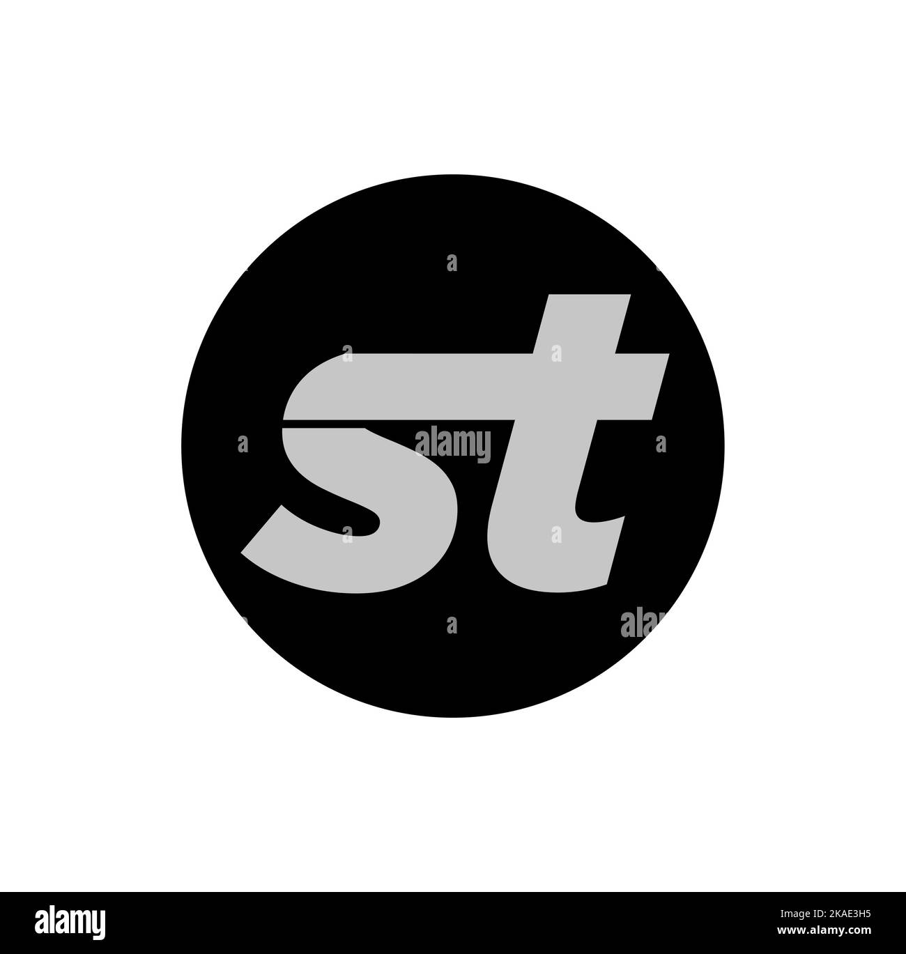 A vector illustration of a monogram of the initial letters of the ST ...