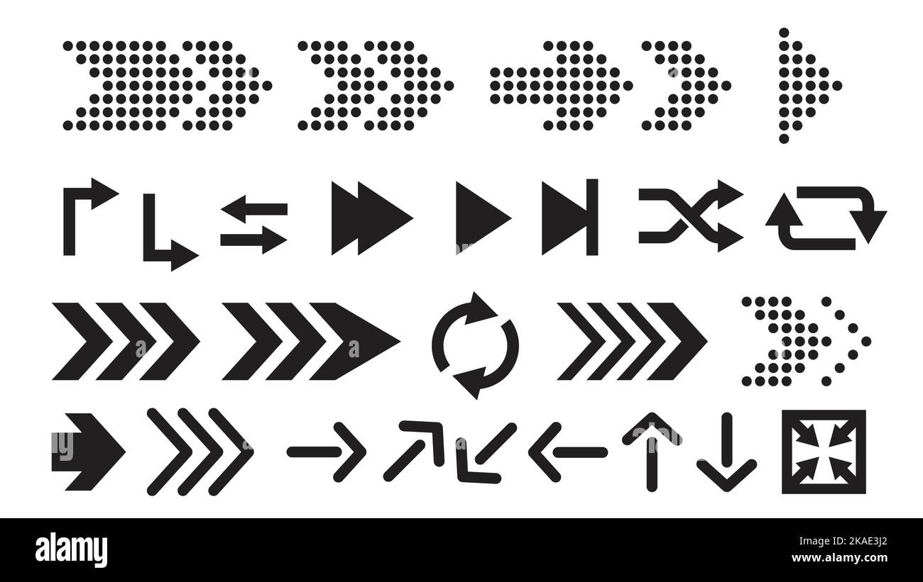 Arrows big black set icons. Arrow icon. Arrow vector collection. Arrow. Cursor. Modern simple ...
