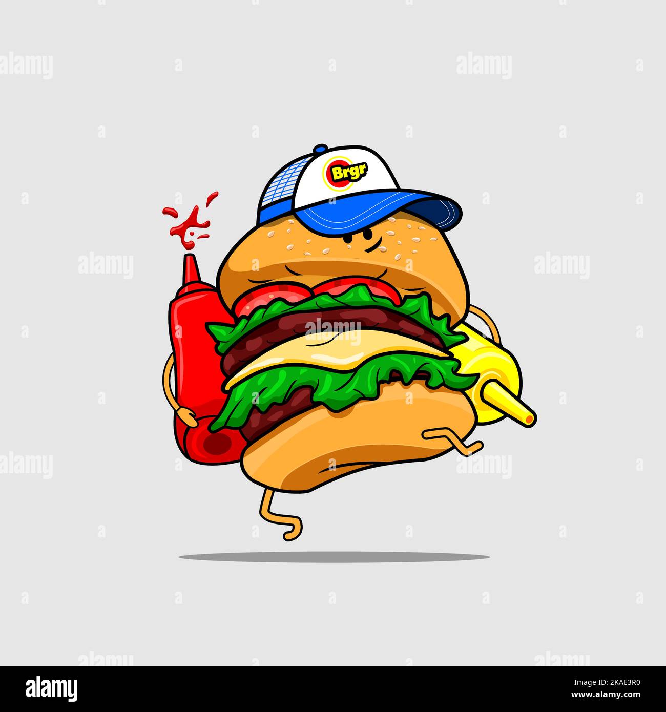 A vector illustration of a cartoon hamburger Stock Vector Image & Art ...