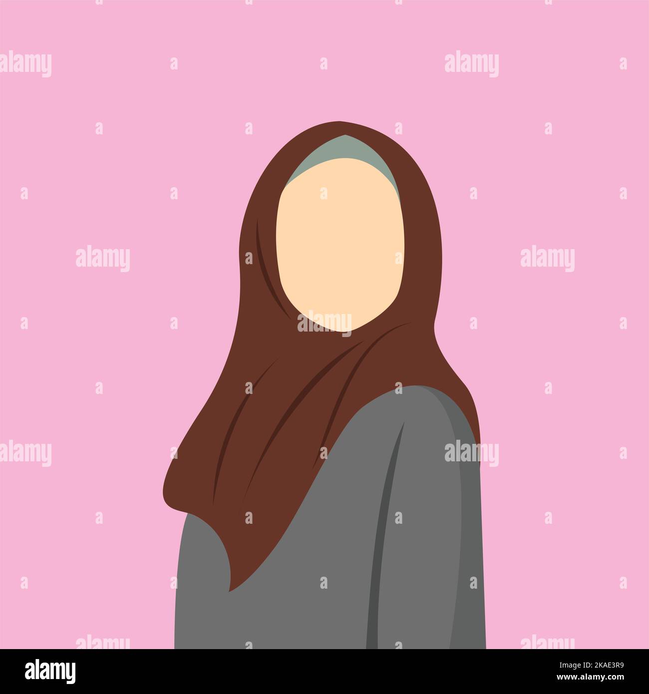A vector illustration of a woman in hijab posing for the camera Stock ...
