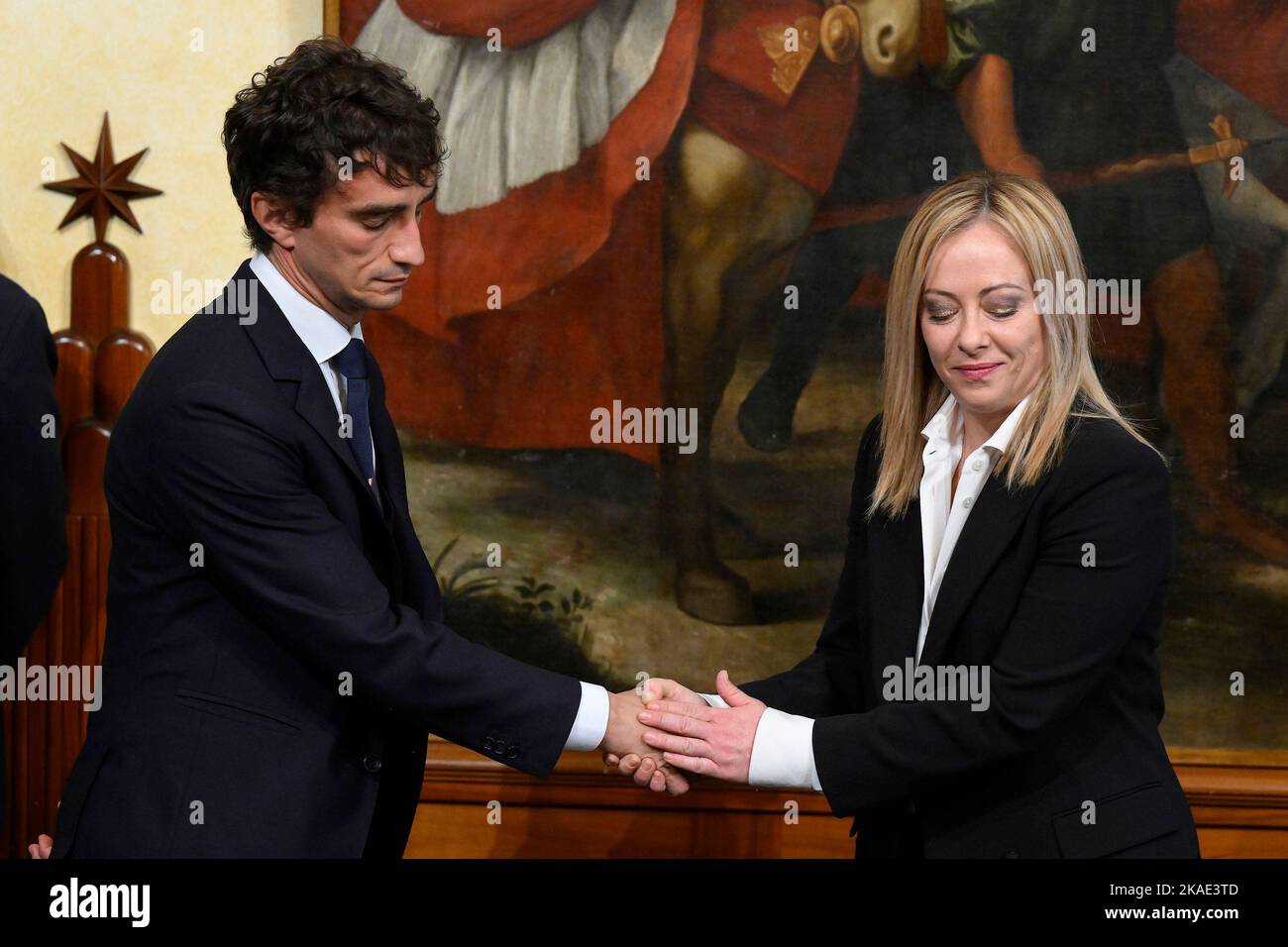 Rome, Italy. 02nd Nov, 2022. Galeazzo Bignami and Giorgia Meloni during ...
