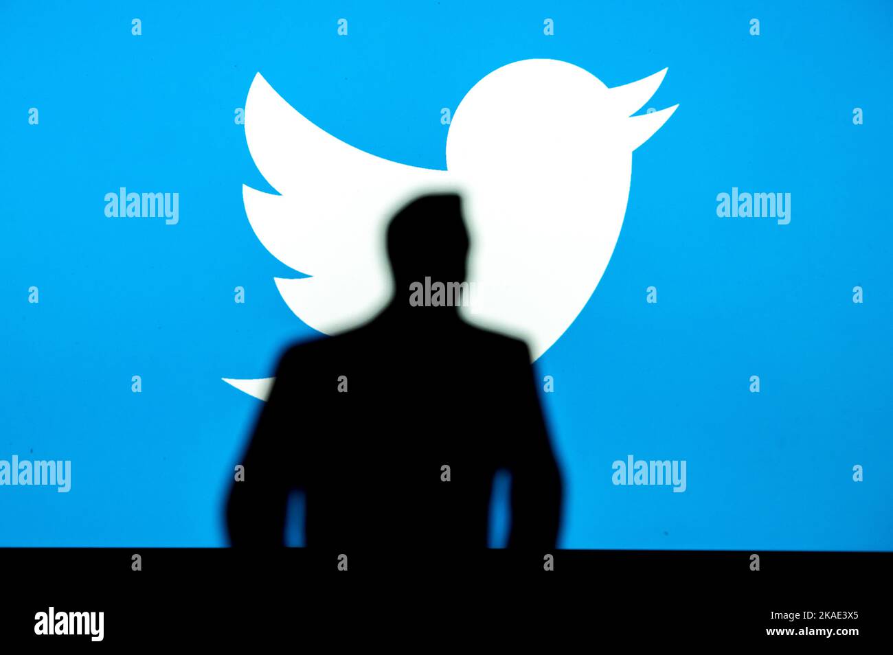 NEW YORK, USA, 2. OCTOBER 2022: Silhouette of businessman Elon Musk ...