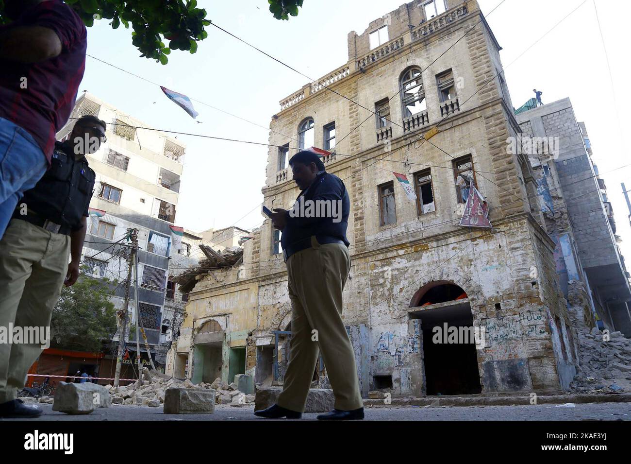 Security officials cordon off site after old building collapsed ...
