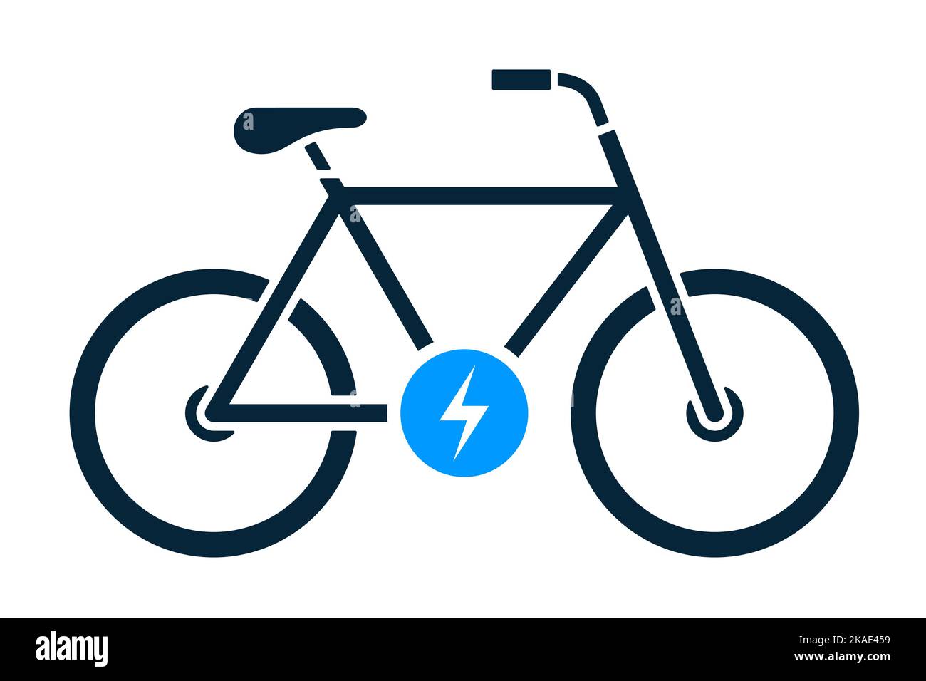Electric bicycle or e-bike - simple vector illustration concept ...