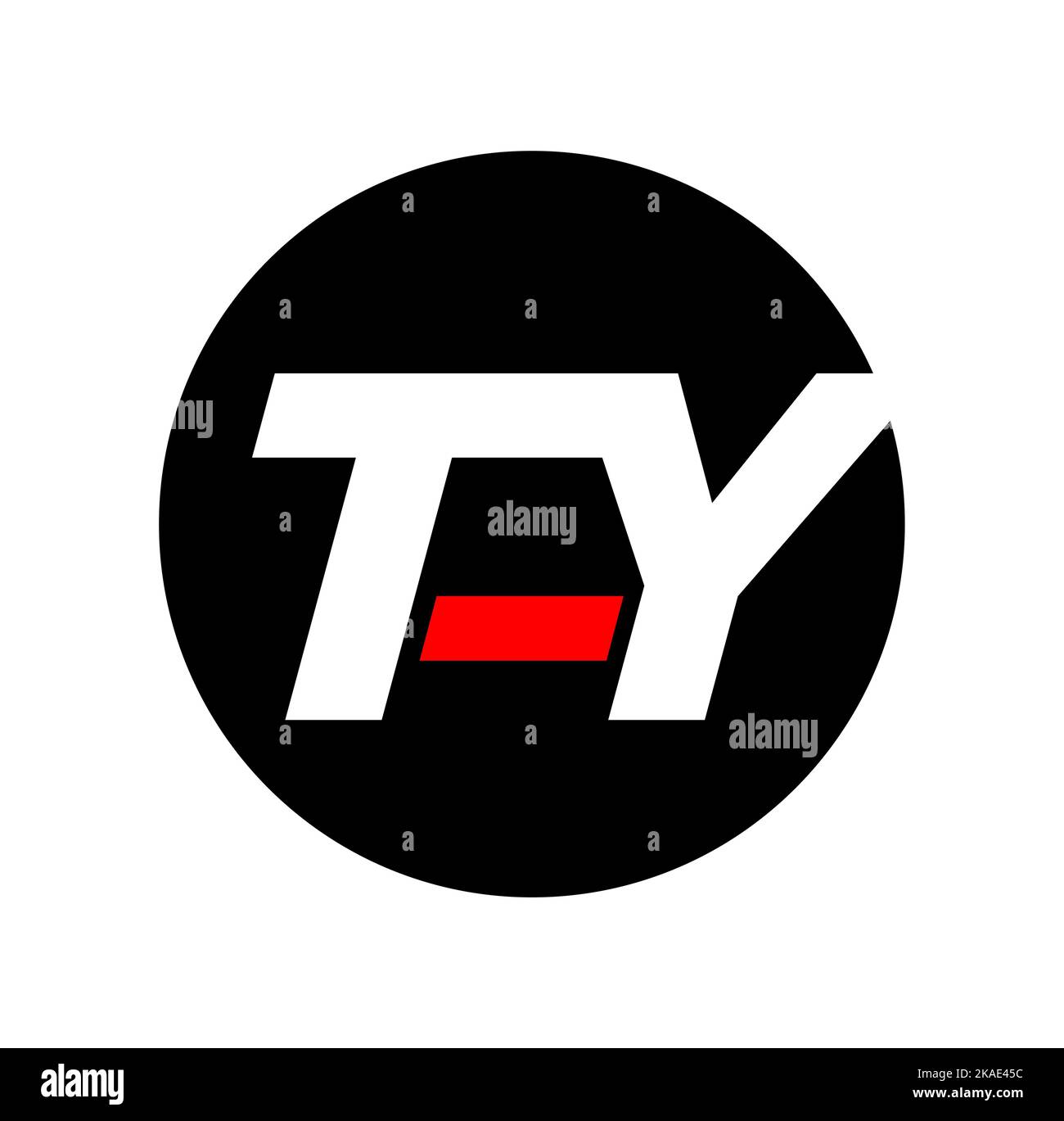 A vector illustration of a monogram of the initial letters of the TY ...