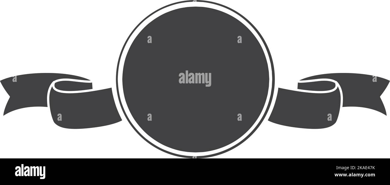 Empty badge. Decorative vintage emblem black silhouette Stock Vector ...