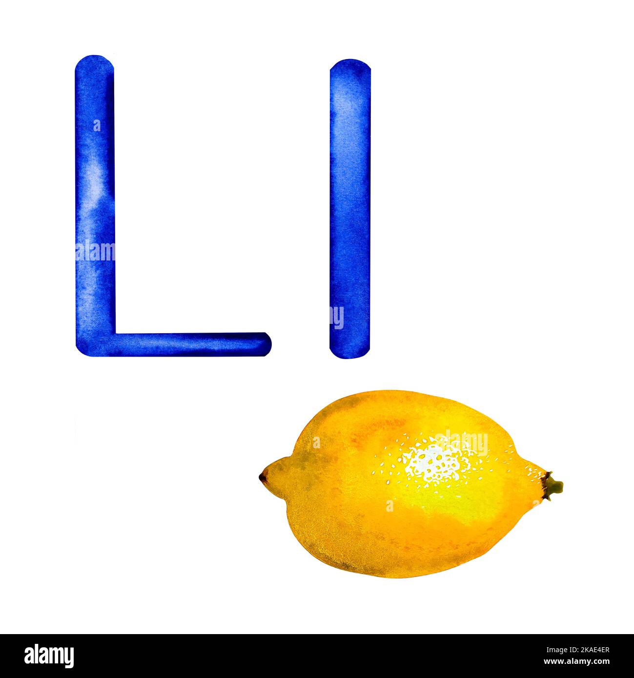 The letter L is uppercase and lowercase with the image of a lemon ...