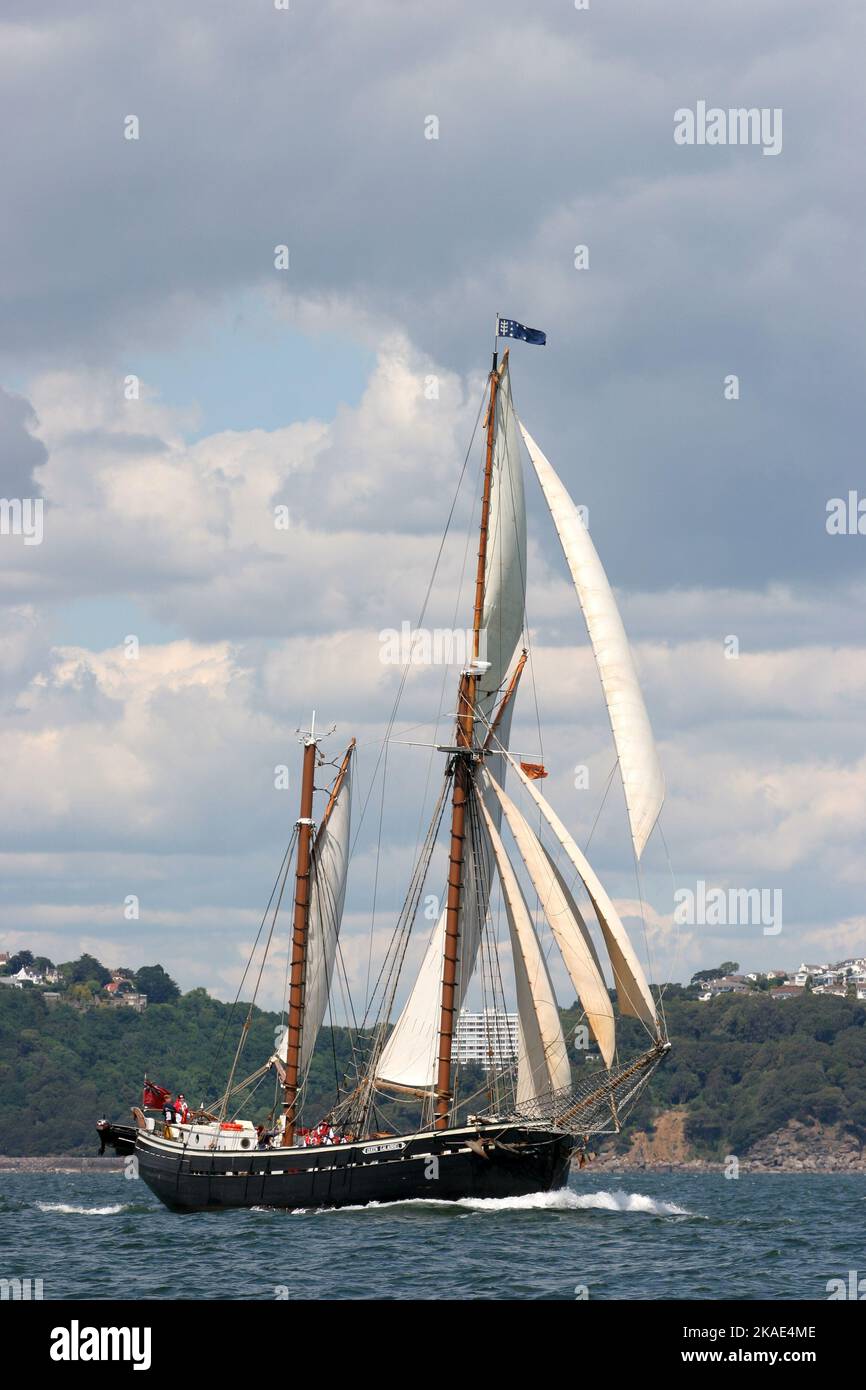 British sail training ketch Queen Galadriel Stock Photo - Alamy