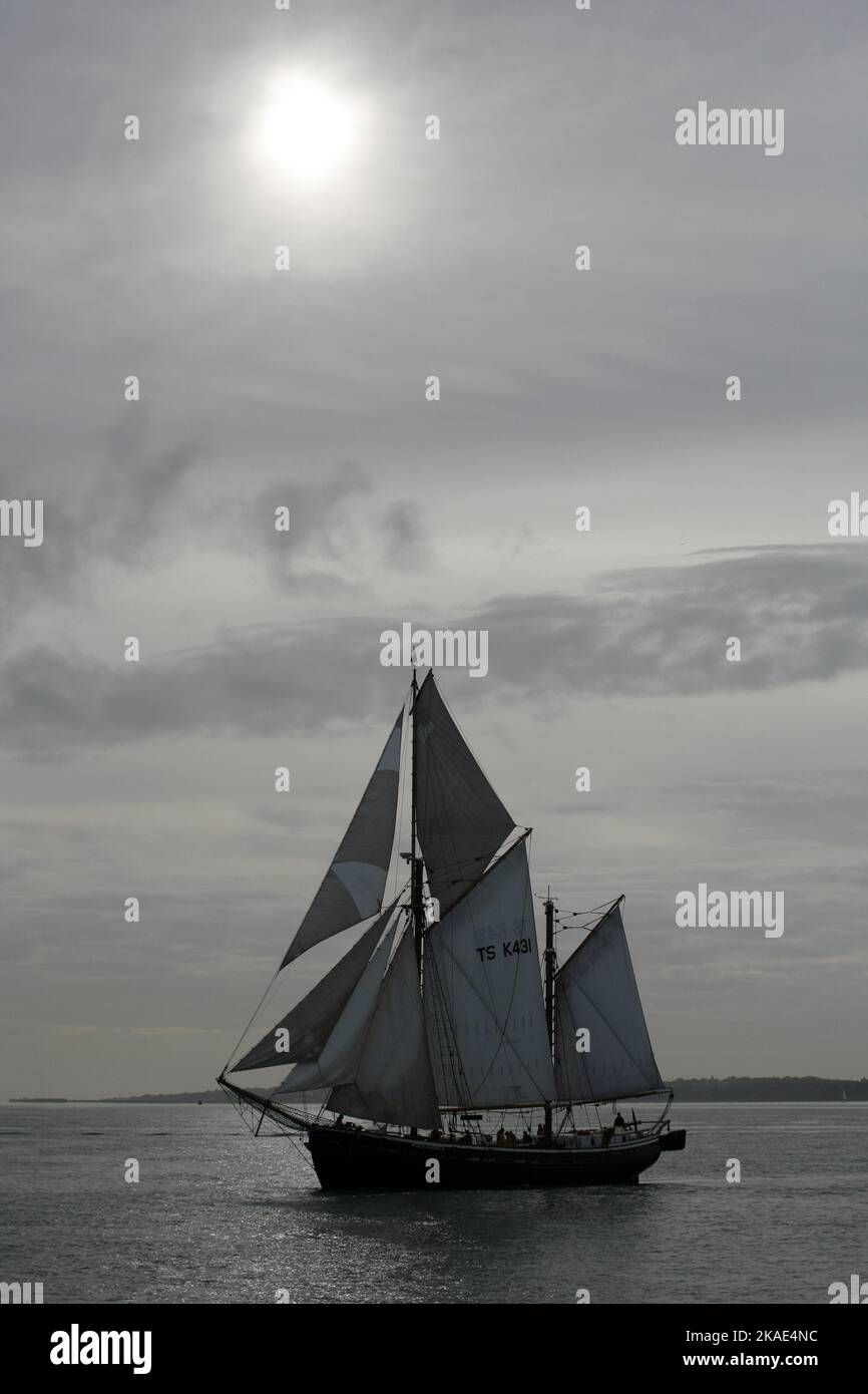 British sail training ketch Queen Galadriel Stock Photo - Alamy