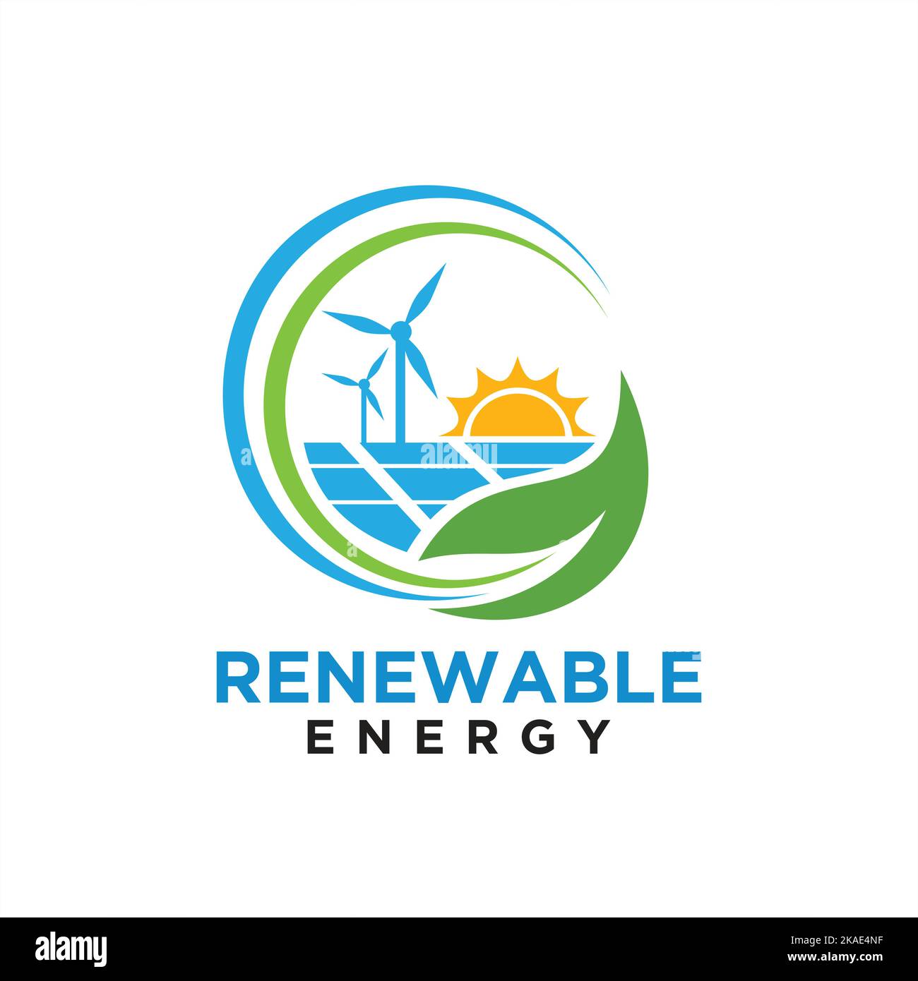 A renewable energy logo design vector illustration template Stock ...