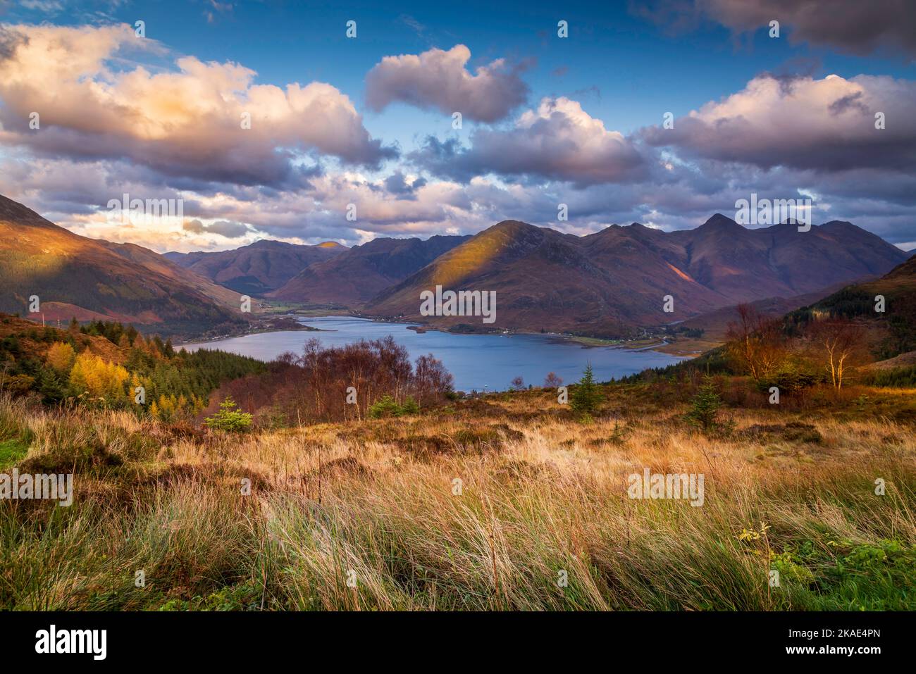 A view down to Loch Dutch in Lochalsh with the mountains known as the ...