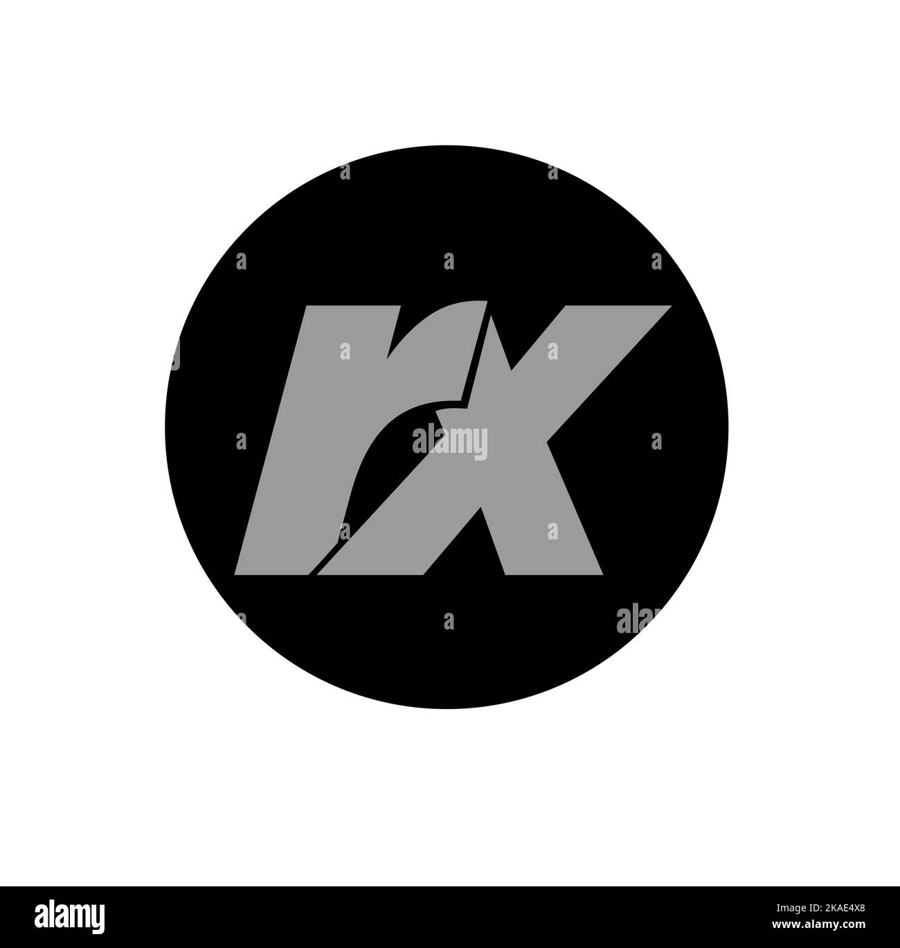 A vector illustration of a monogram of the initial letters of the RX ...