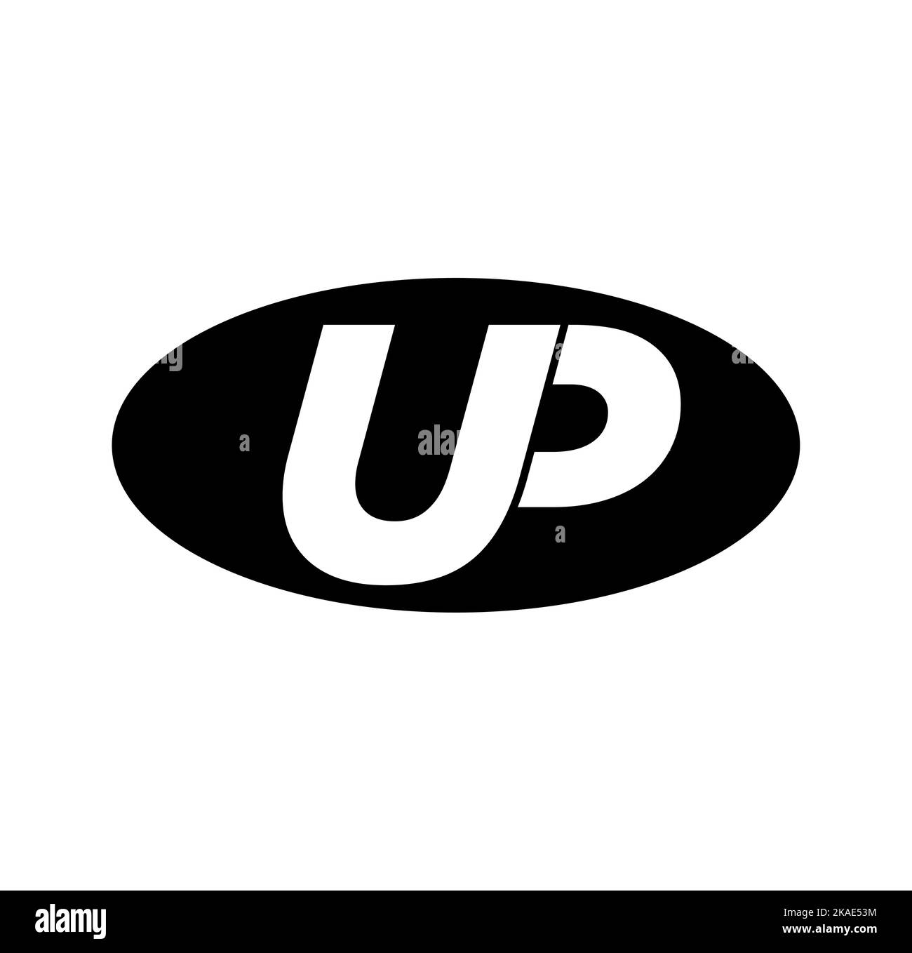 A vector icon of UP company name initial letters monogram. UP brand on ...