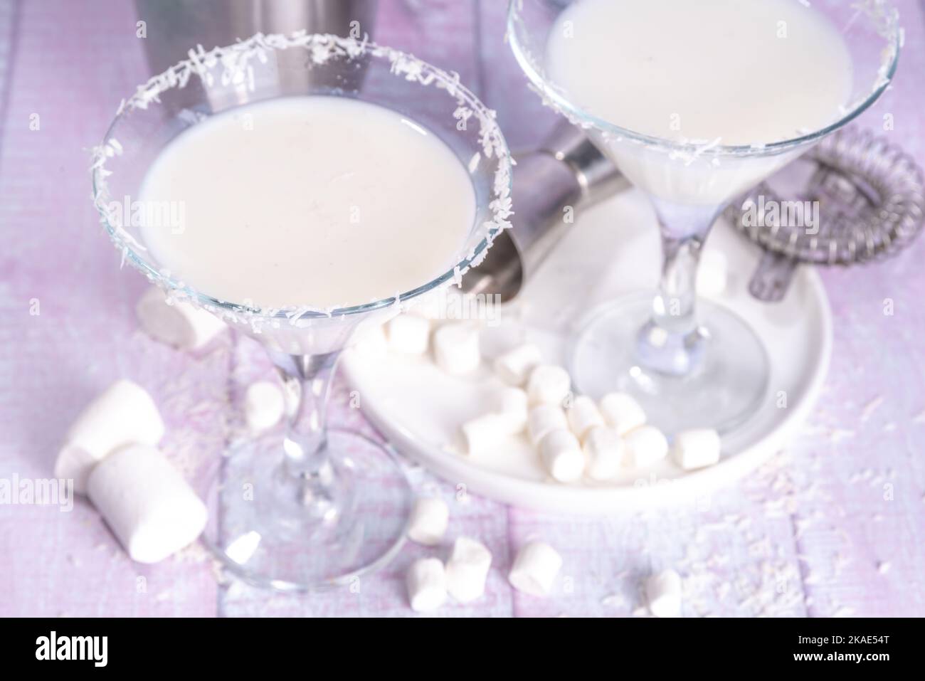 Cottontail Martini, sweet cute white martini alcohol cocktail, with ...