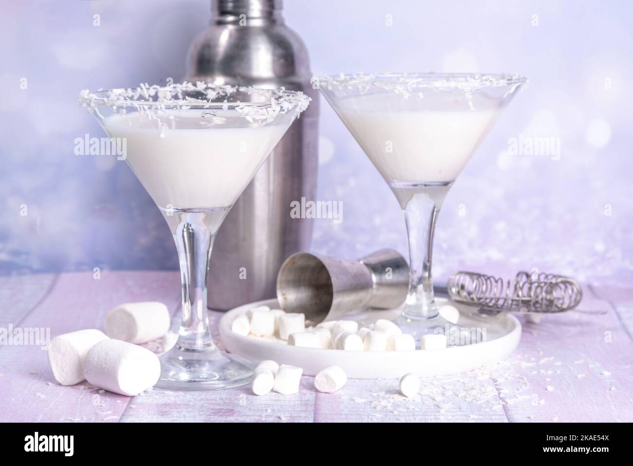 Cottontail Martini, sweet cute white martini alcohol cocktail, with ...