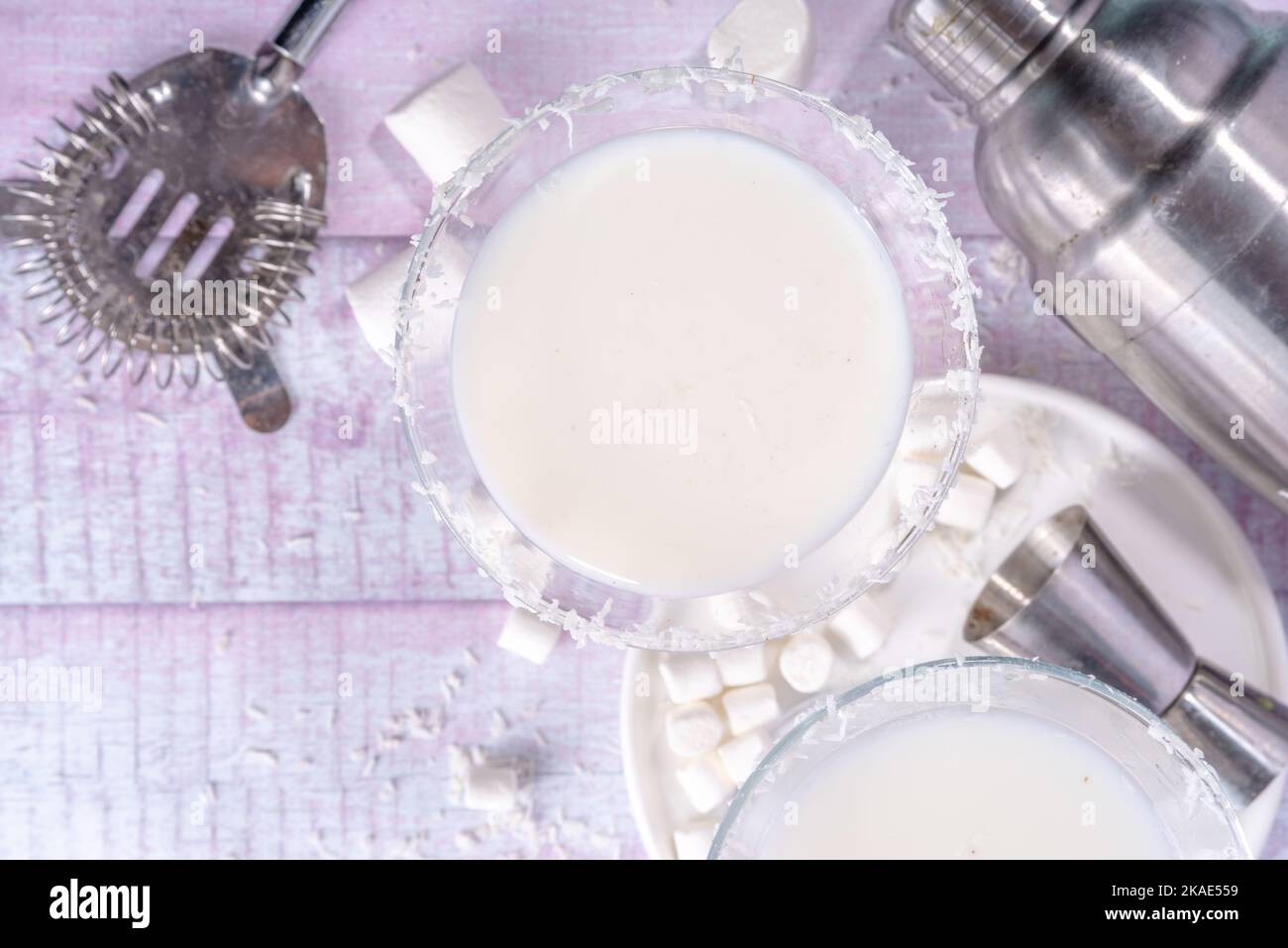 Cottontail Martini, sweet cute white martini alcohol cocktail, with ...