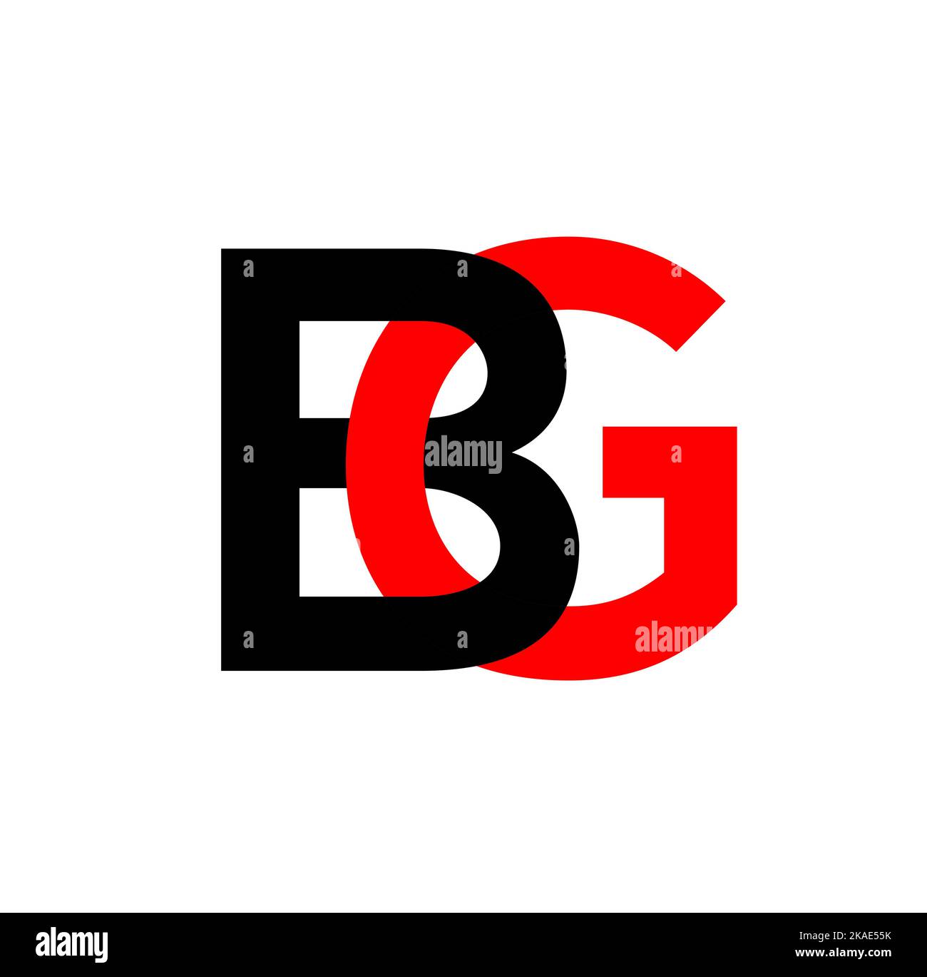 A vector design of sign with BG connecting with each other with black ...