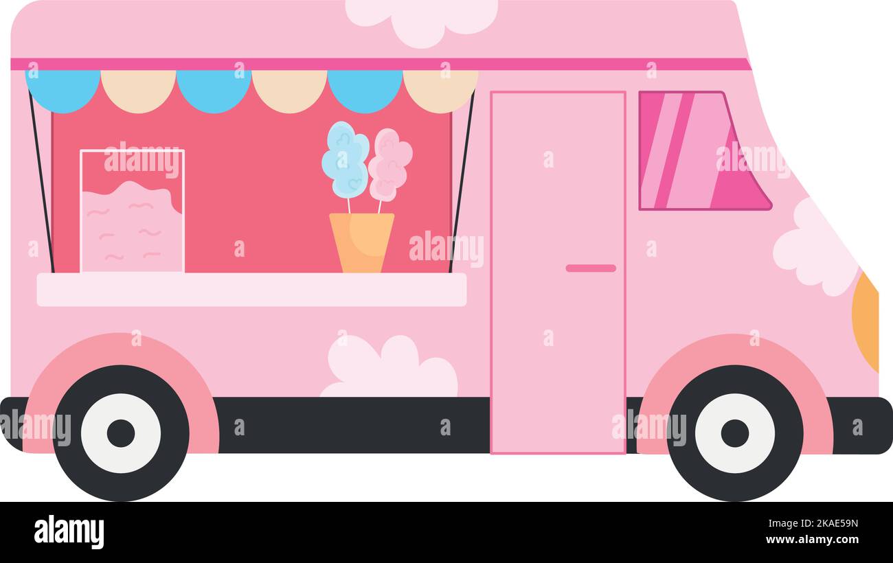 Food truck cotton candy Stock Vector Images - Alamy
