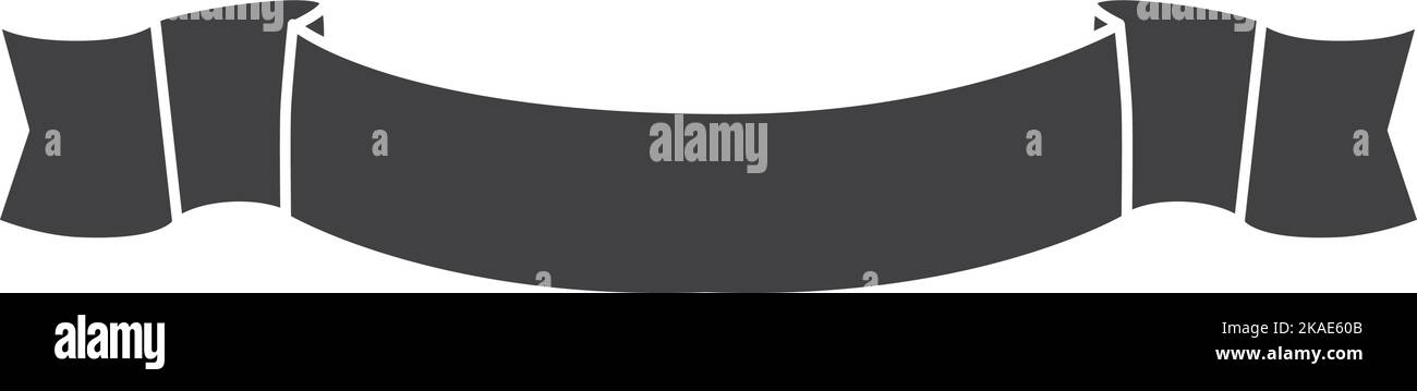 Ribbon label template. Black decorative banner scroll Stock Vector ...