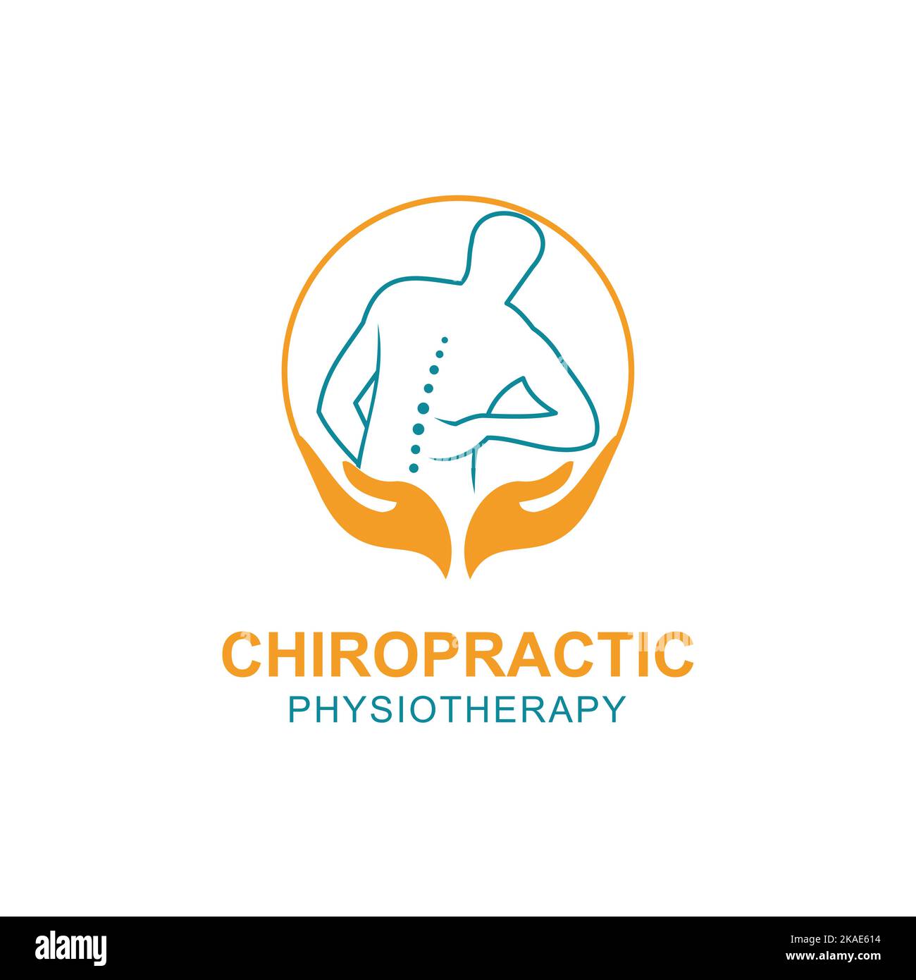 A Vector Illustration Of A Chiropractic Physiotherapy Logo Isolated On A White Background Stock